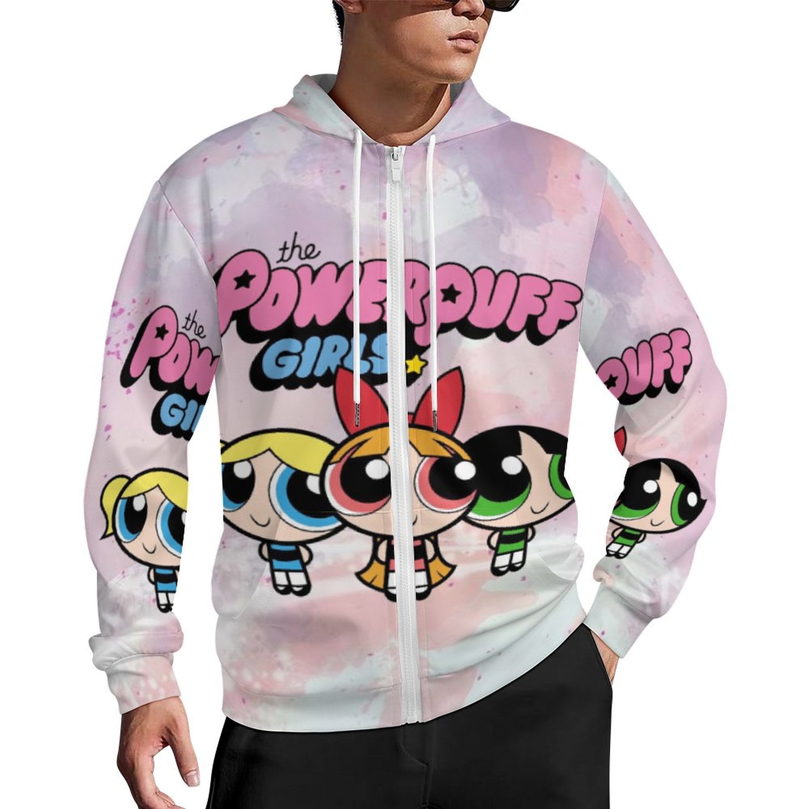 The Powerpuff Girls Zip Up Hoodies Unisex Realistic 3D Print Sweatshirt ...