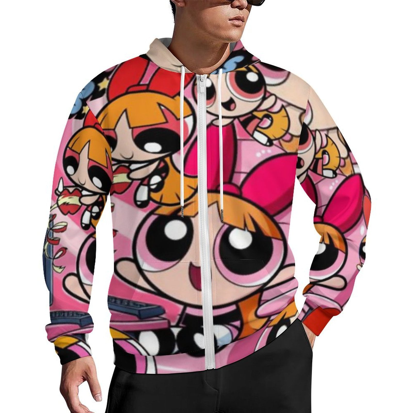 The Powerpuff Girls Zip Up Hoodies Unisex Realistic 3D Print Sweatshirt ...