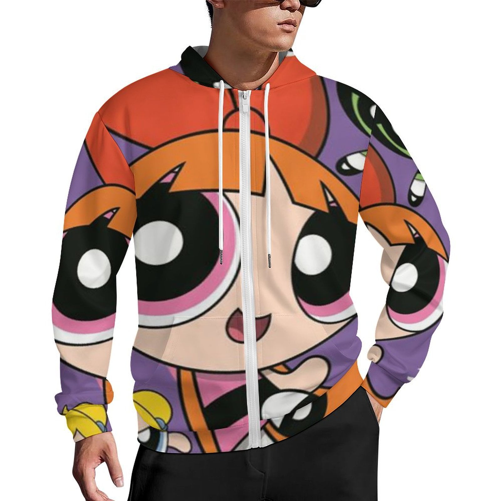 The Powerpuff Girls Zip Up Hoodies Unisex Realistic 3D Print Sweatshirt ...