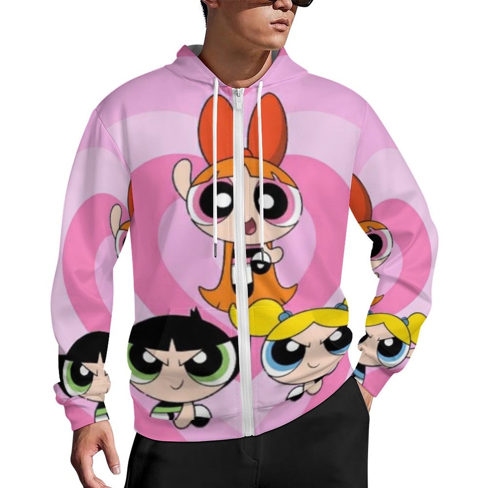 The Powerpuff Girls Zip Up Hoodies Unisex Realistic 3D Print Sweatshirt ...