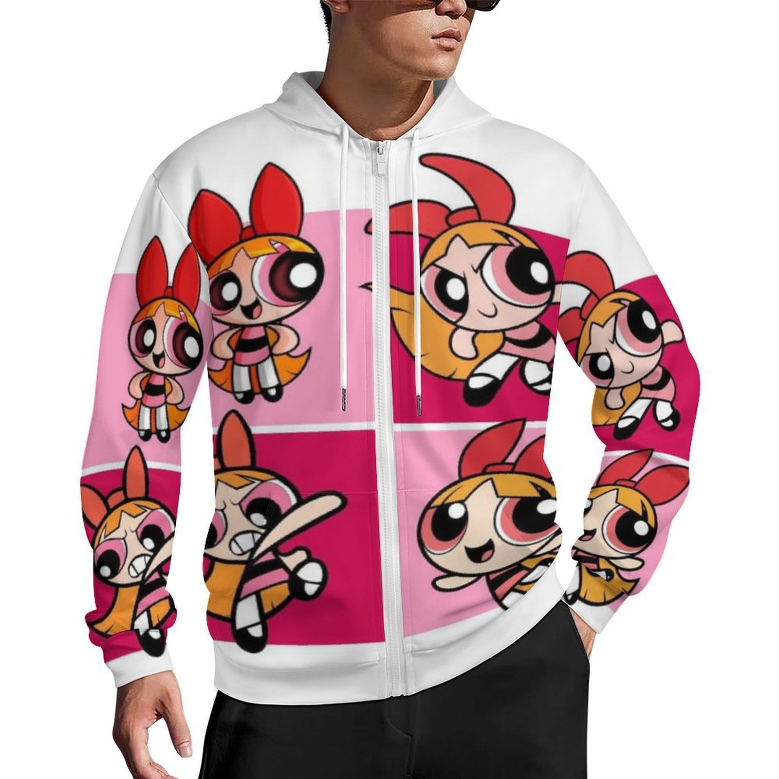 The Powerpuff Girls Zip Up Hoodies Unisex Realistic 3D Print Sweatshirt ...