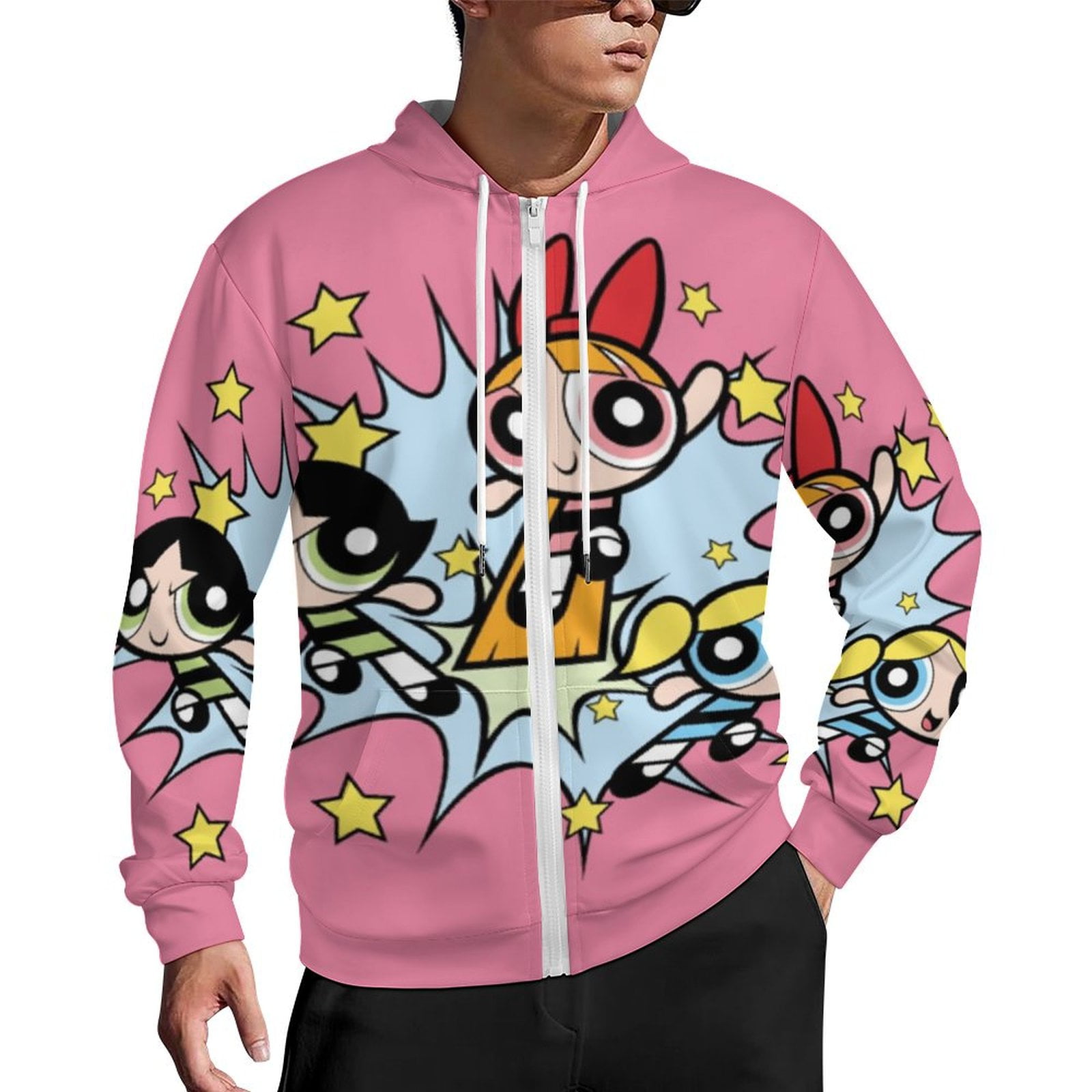 The Powerpuff Girls Zip Up Hoodies Unisex Realistic 3D Print Sweatshirt ...