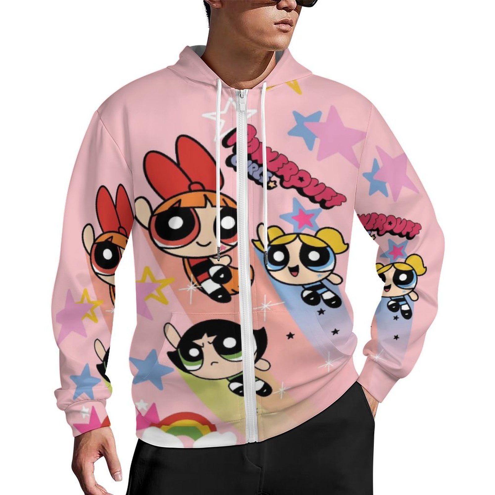The Powerpuff Girls Zip Up Hoodies Unisex Realistic 3D Print Sweatshirt ...