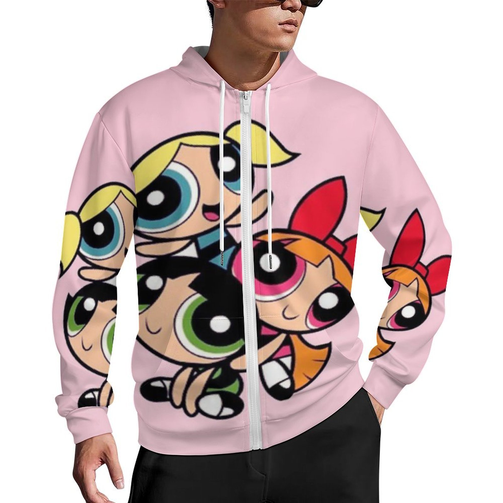 The Powerpuff Girls Zip Up Hoodies Unisex Realistic 3D Print Sweatshirt ...