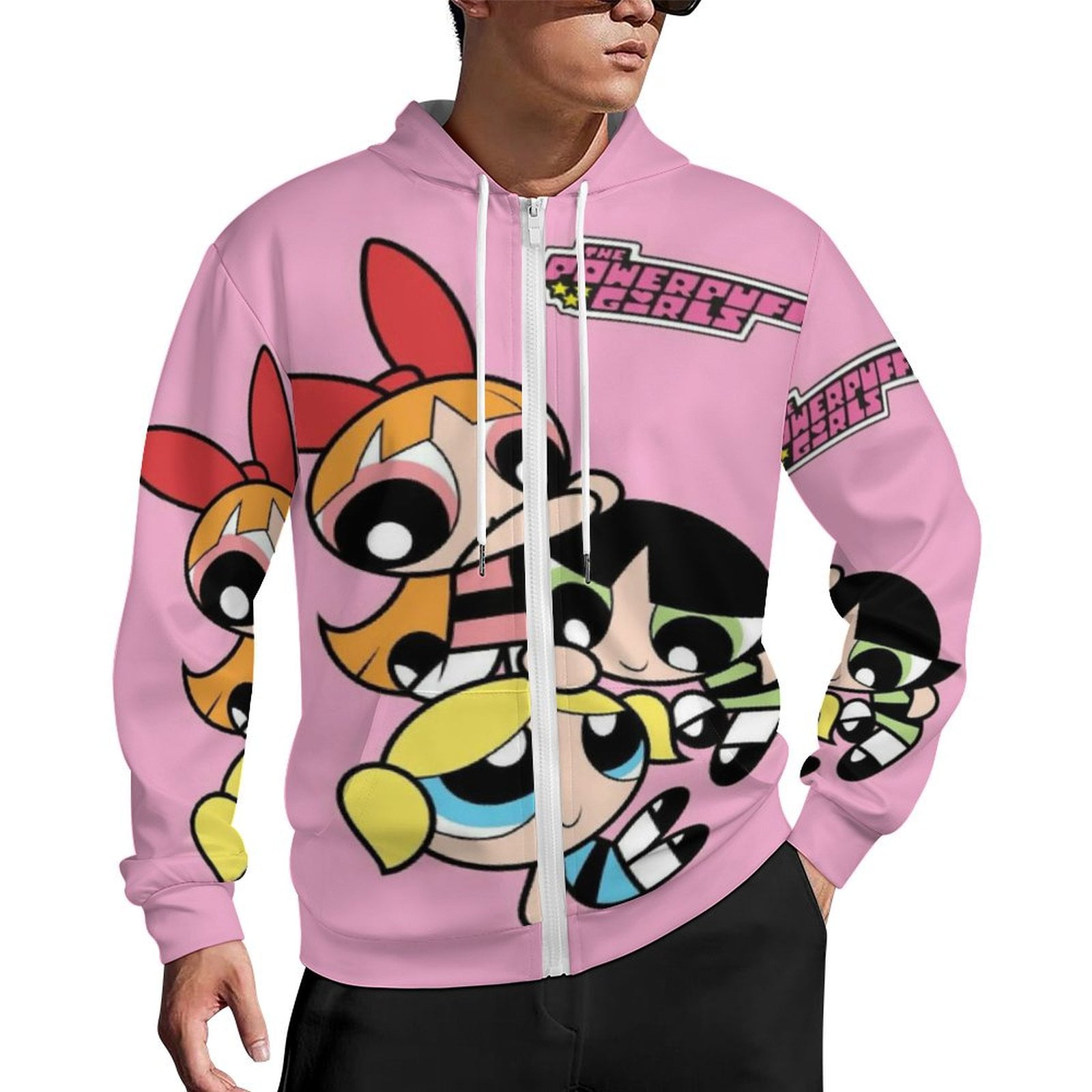 The Powerpuff Girls Zip Up Hoodies Unisex Realistic 3D Print Sweatshirt ...