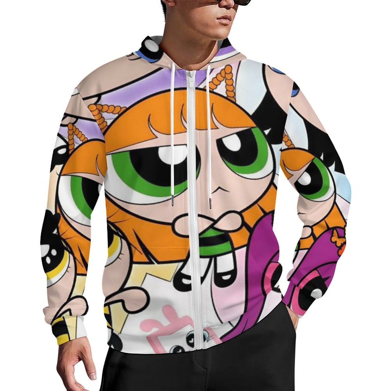 The Powerpuff Girls Zip Up Hoodies Unisex Realistic 3D Print Sweatshirt ...