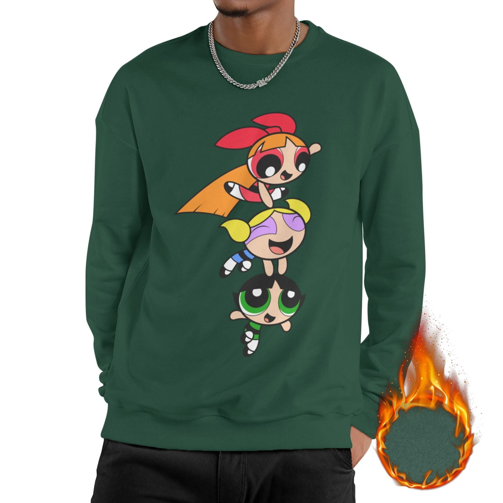 The Powerpuff Girls Men's Super Heavyweight Crewneck Sweatshirt ...