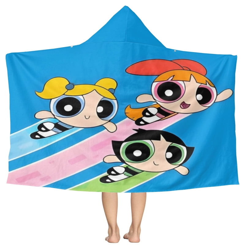 The Powerpuff Girls patterned beach cape made of microfiber material ...