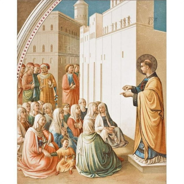 The Preaching of St. Stephen. After the Fresco Painting by Fra Angelico ...