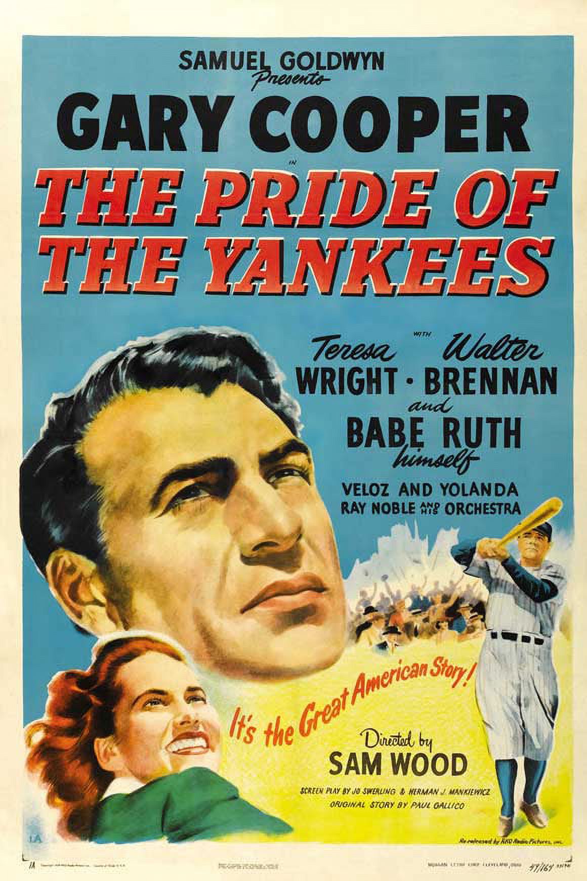 The Pride of the Yankees - movie POSTER (Style F) (11" x 14") (1942 ...