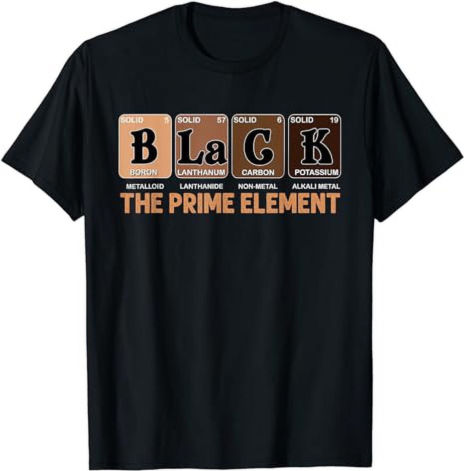 The Prime Element Black History Month Melanin Periodic Table T-Shirt ...