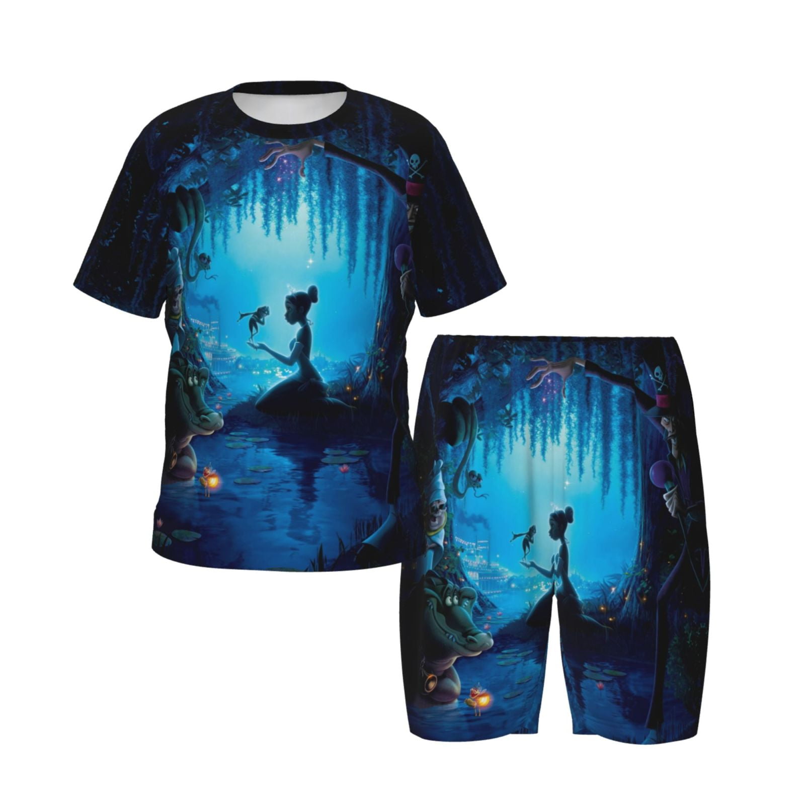 The Princess And The Frog Pajamas Set Princess Tiana Little Girls T ...