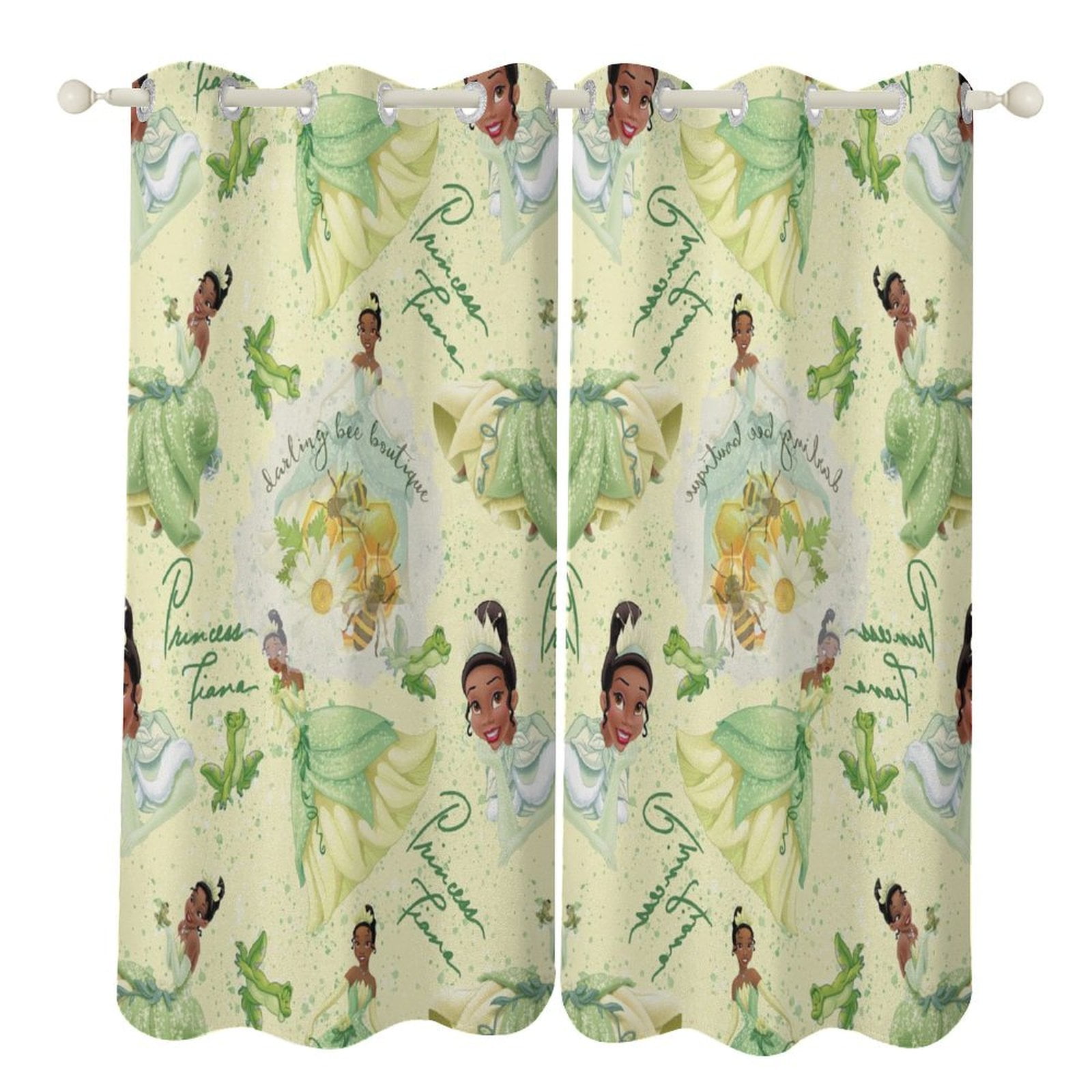 The Princess & The Frog Prince Tiana Cartoon Curtains 72 Inch,Blackout ...