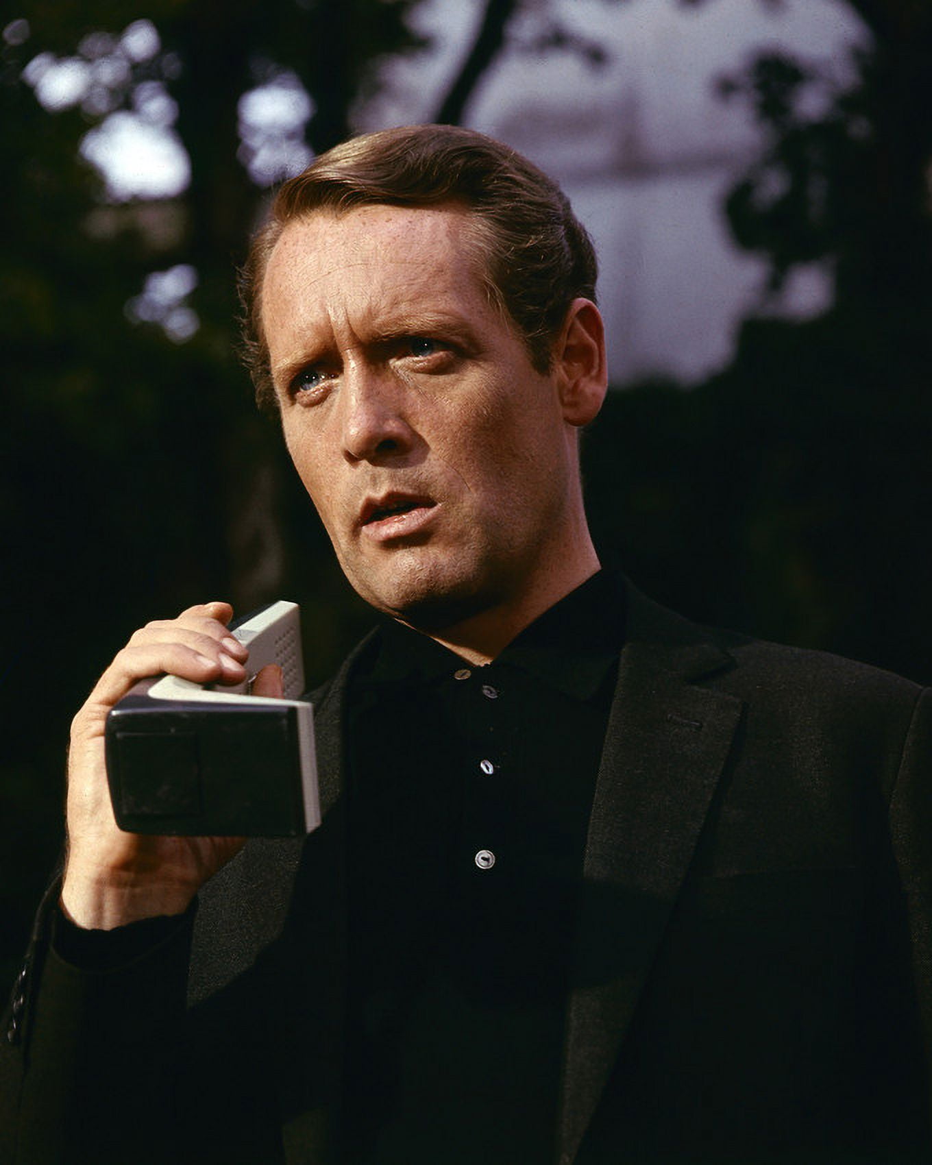 The Prisoner Patrick Mcgoohan Holding Futuristic Phone Classic 24X36 ...