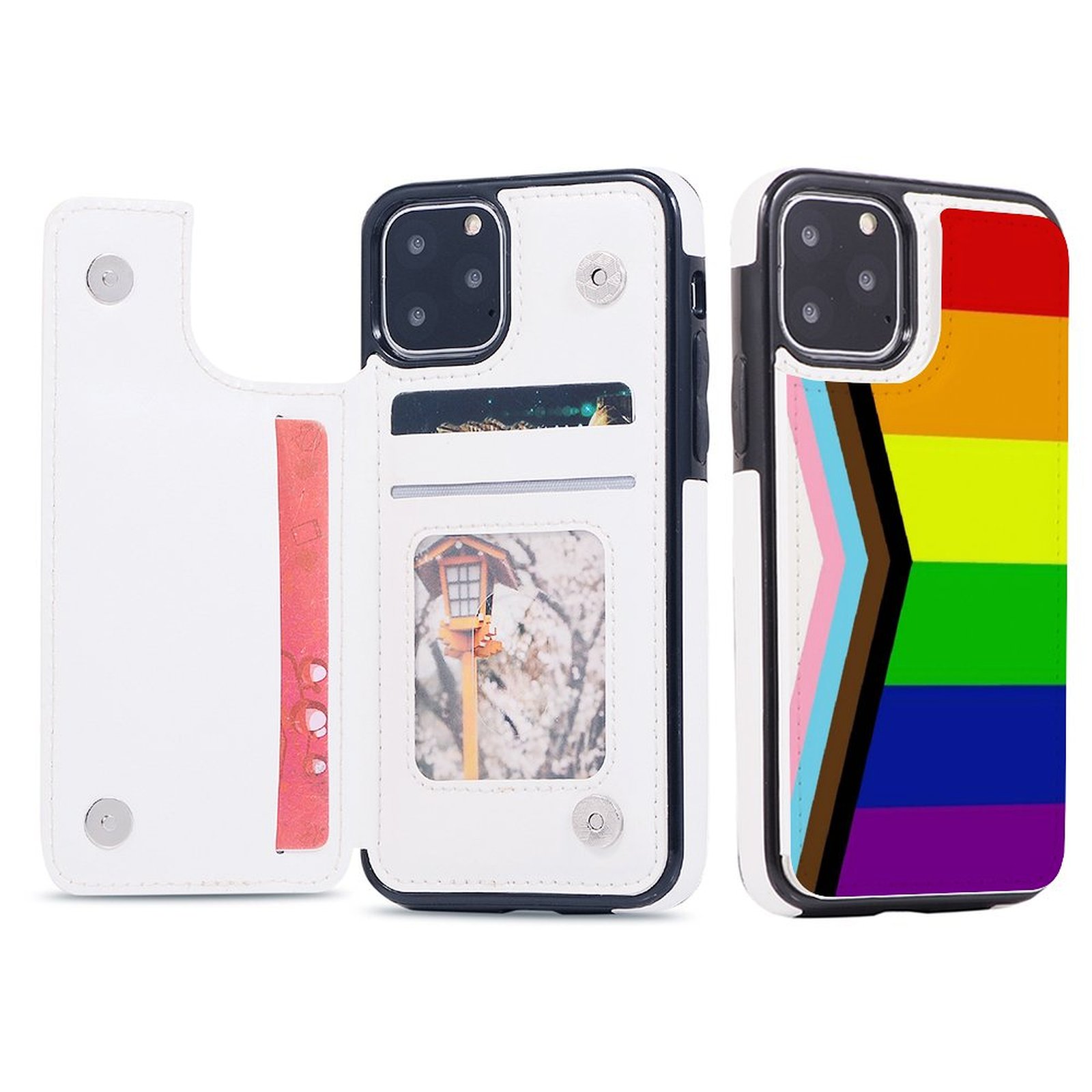 The Progress Pride Flag All The Colours of The Rainbow Leather Wallet ...