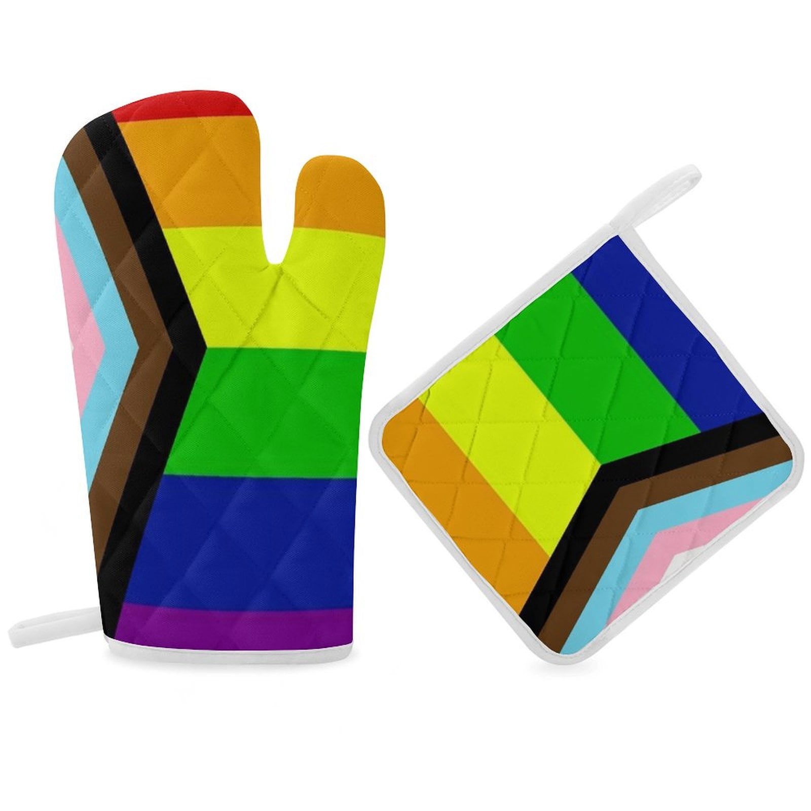 The Progress Pride Flag All The Colours of The Rainbow Oven Gloves And ...