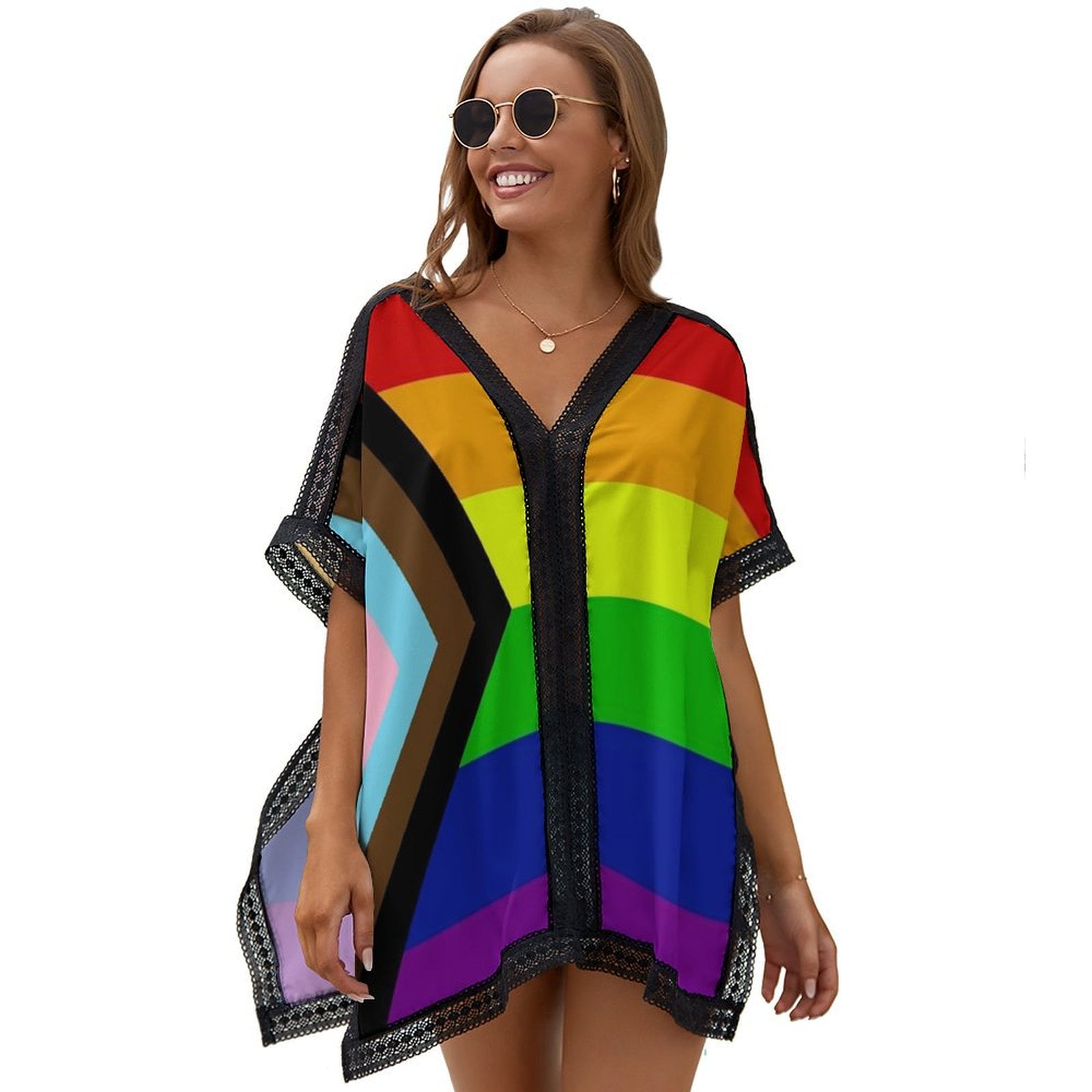 The Progress Pride Flag All The Colours of The Rainbow Printed Women's ...