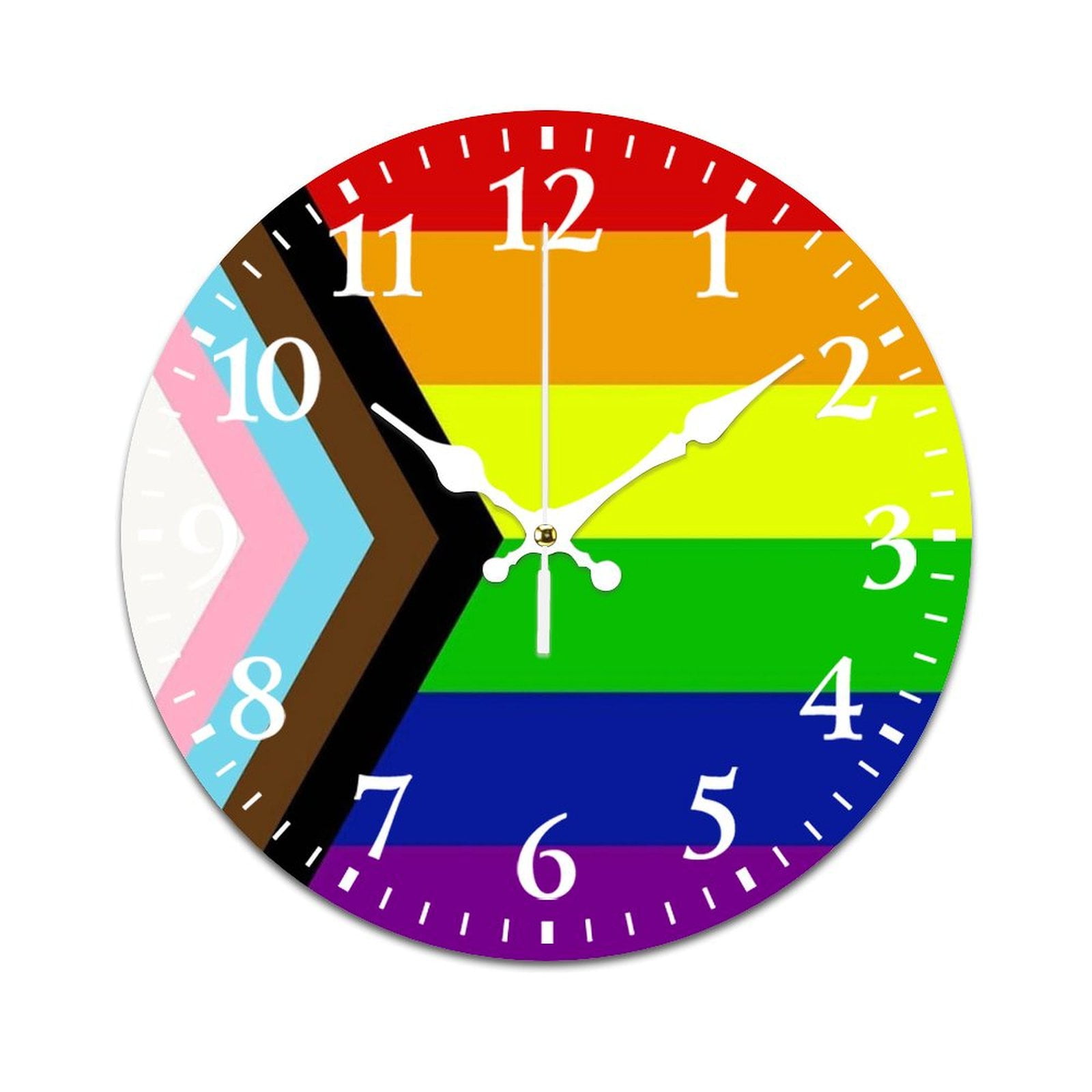 The Progress Pride Flag All The Colours of The Rainbow Wall Clock ...