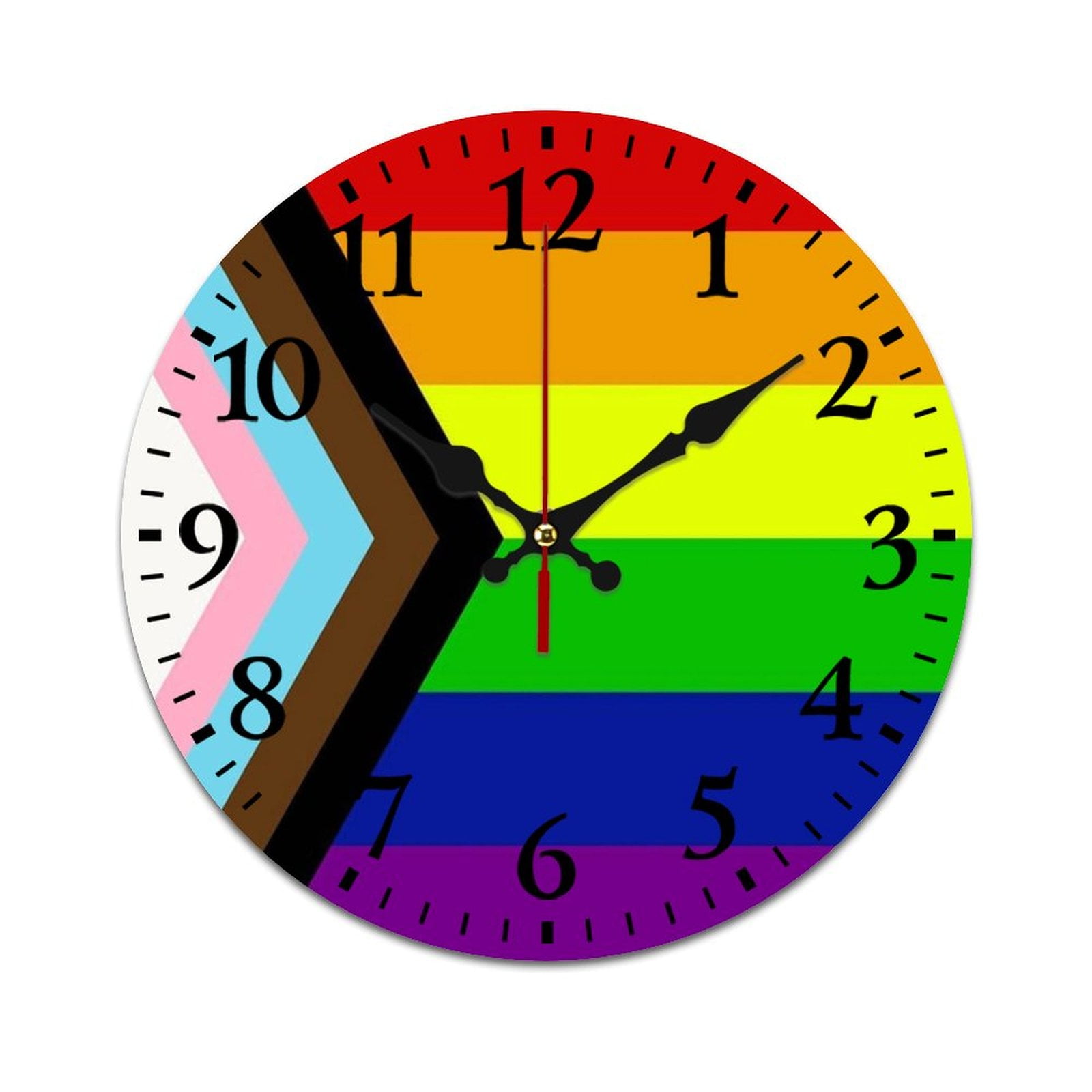 The Progress Pride Flag All The Colours of The Rainbow Wall Clock ...