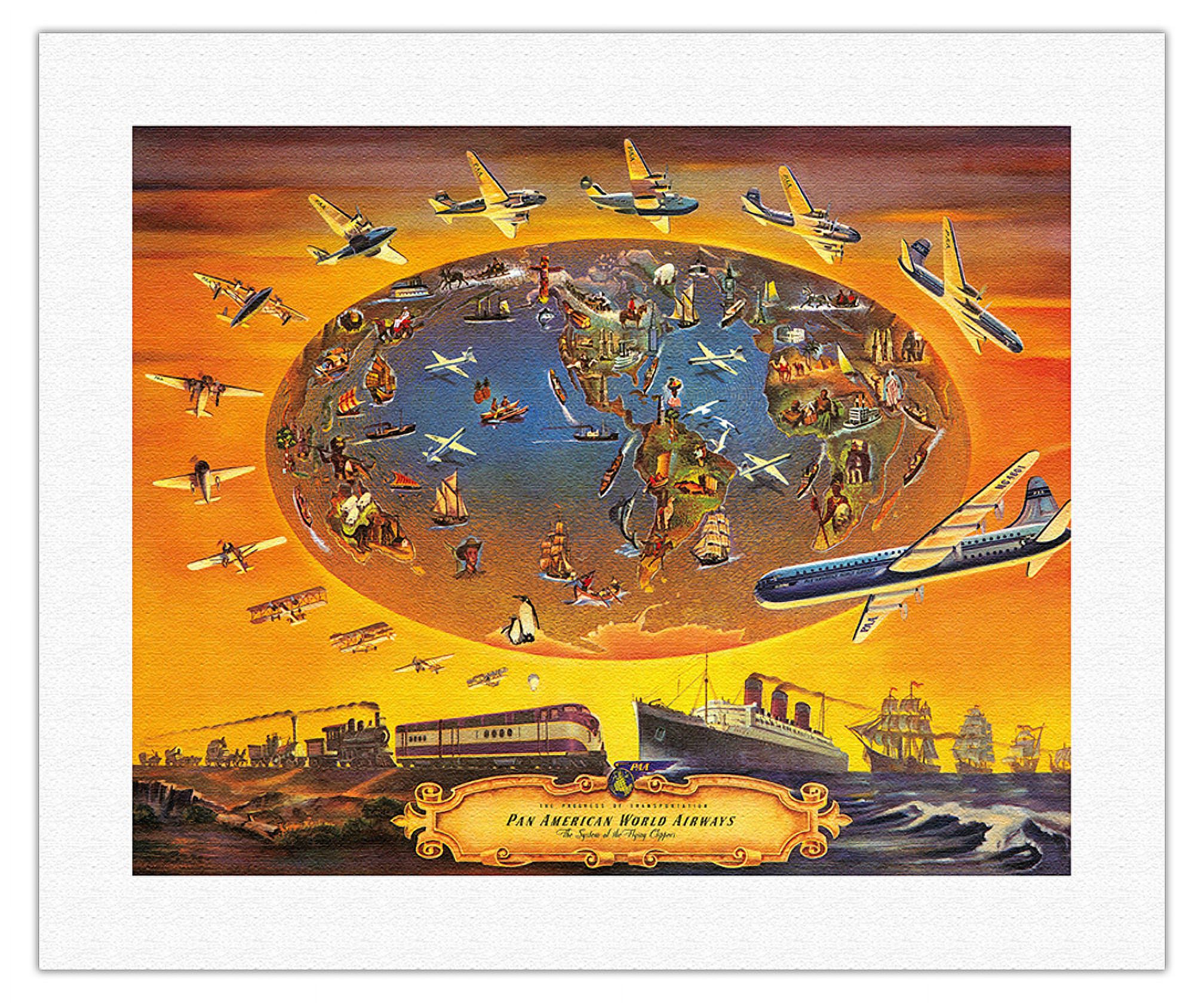 The Progress of Transportation - Pan American World Airlines Air Routes ...