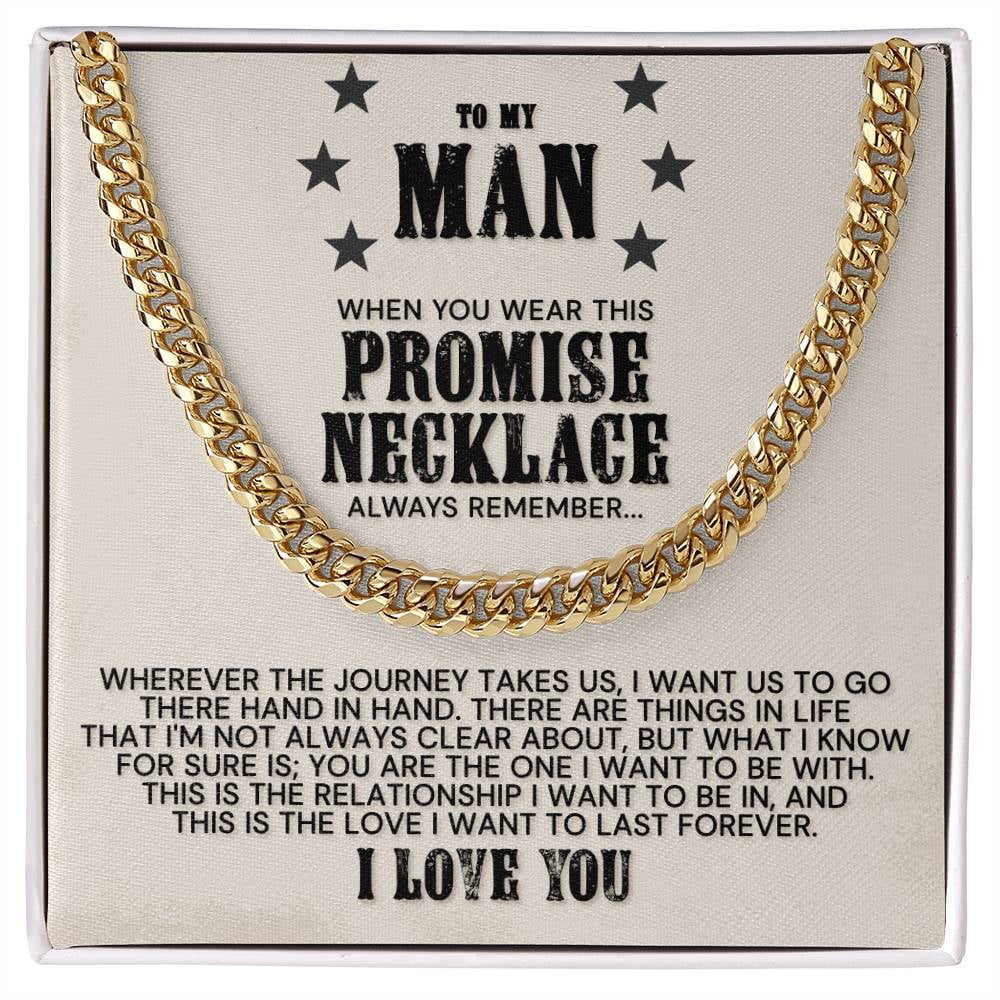The Promise Necklace, Cuban Link Chain - Stainless Steel/ Yellow Plated ...