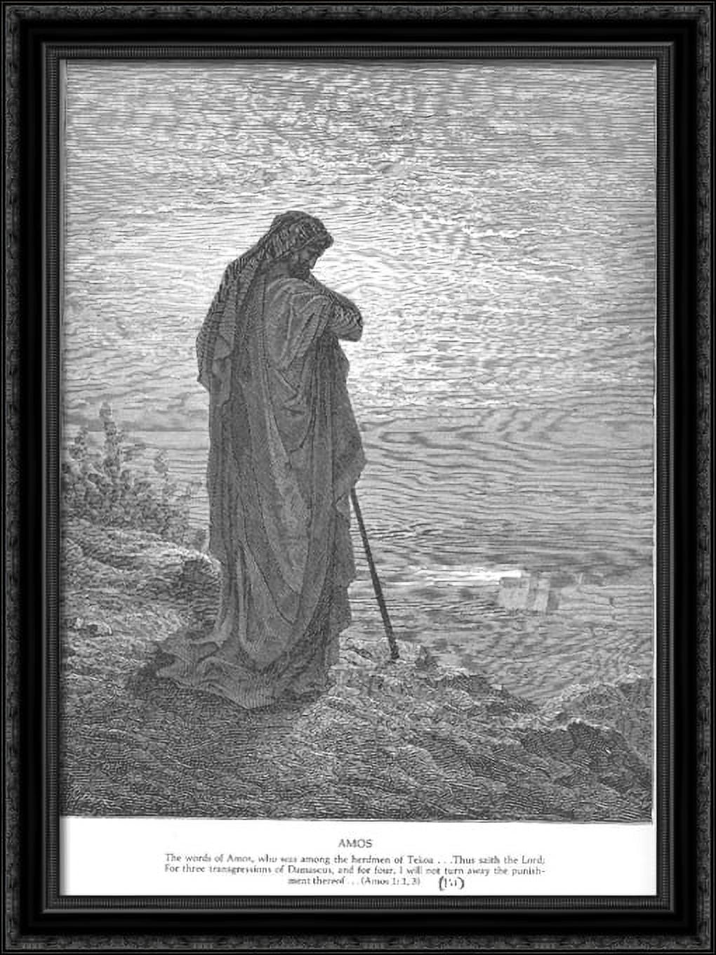 The Prophet Amos 28x36 Large Black Ornate Wood Framed Canvas Art by ...