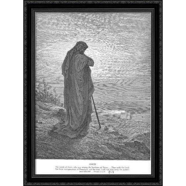 The Prophet Amos 28x36 Large Black Ornate Wood Framed Canvas Art by ...