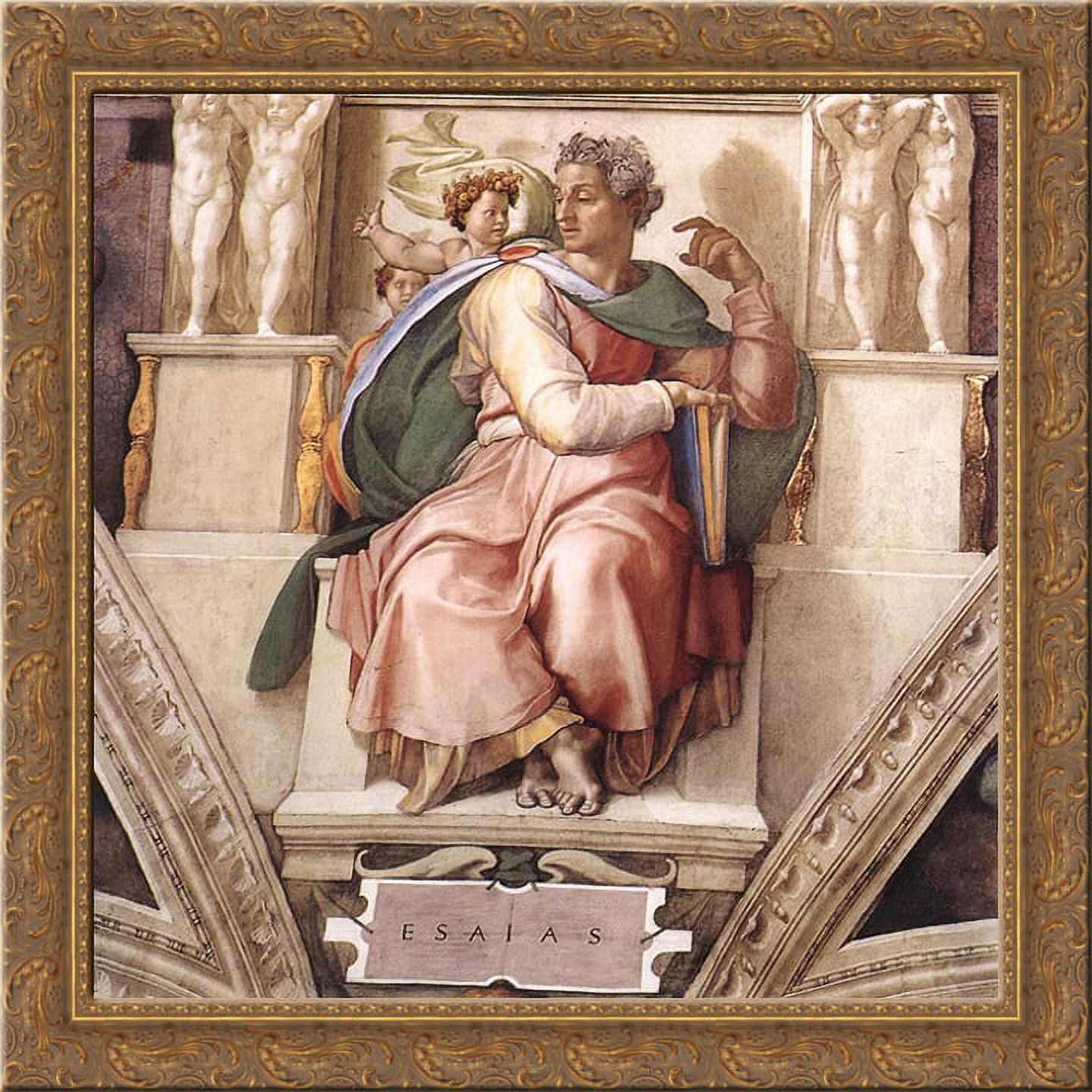 The Prophet Isaiah 20x20 Gold Ornate Wood Framed Canvas Art by ...