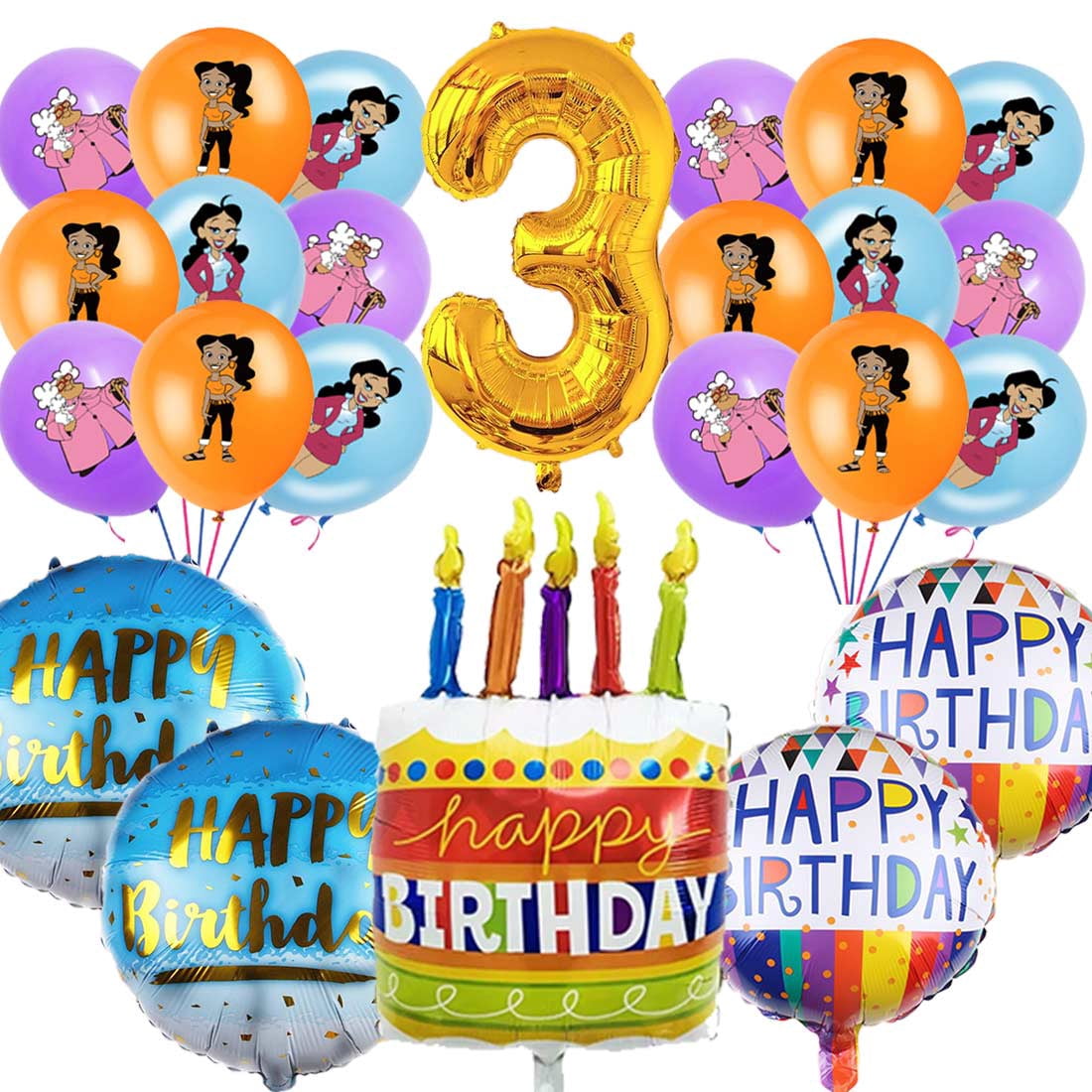 The Proud Family Balloons Party Supplies 3rd Big Number Decorations ...