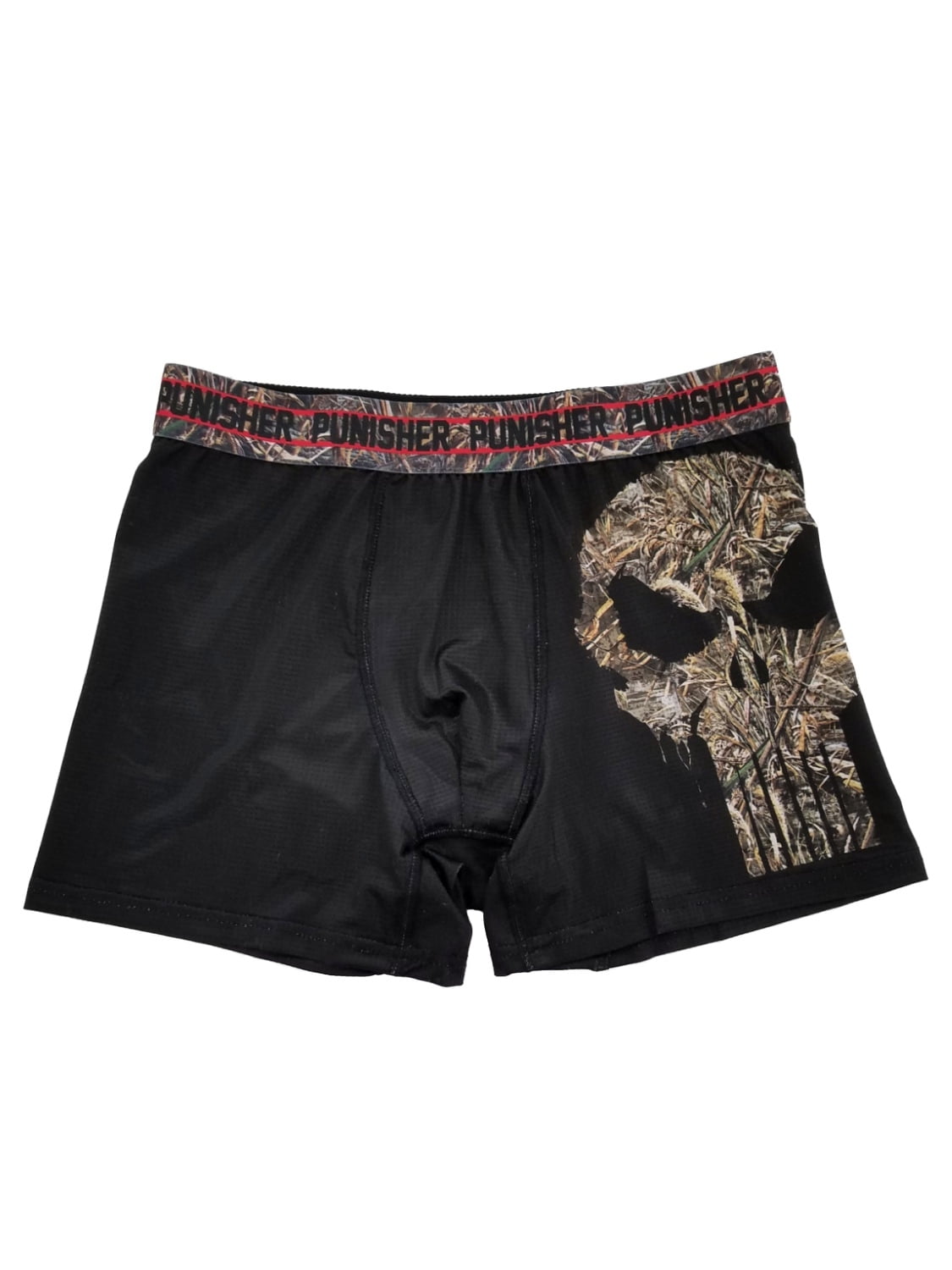 The Punisher Marvel Mens Black Realtree Camo Skull Boxer Briefs Small ...