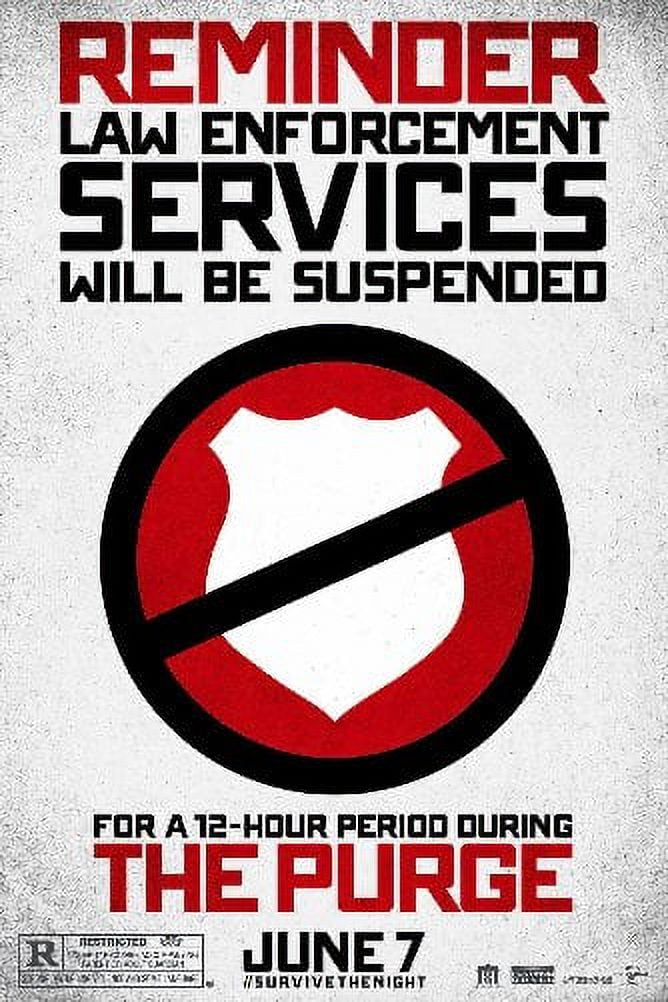 The Purge Movie poster Metal Sign 8inx 12in Metal Art Print 8x12 Square ...