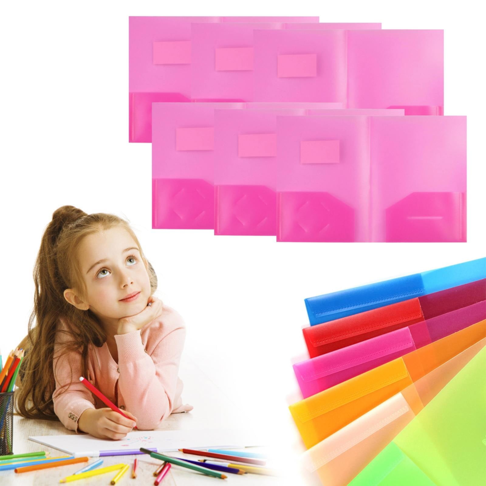 The Purple|Pack Plastic Pocket Folder Heavy Duty Folders With Pockets ...