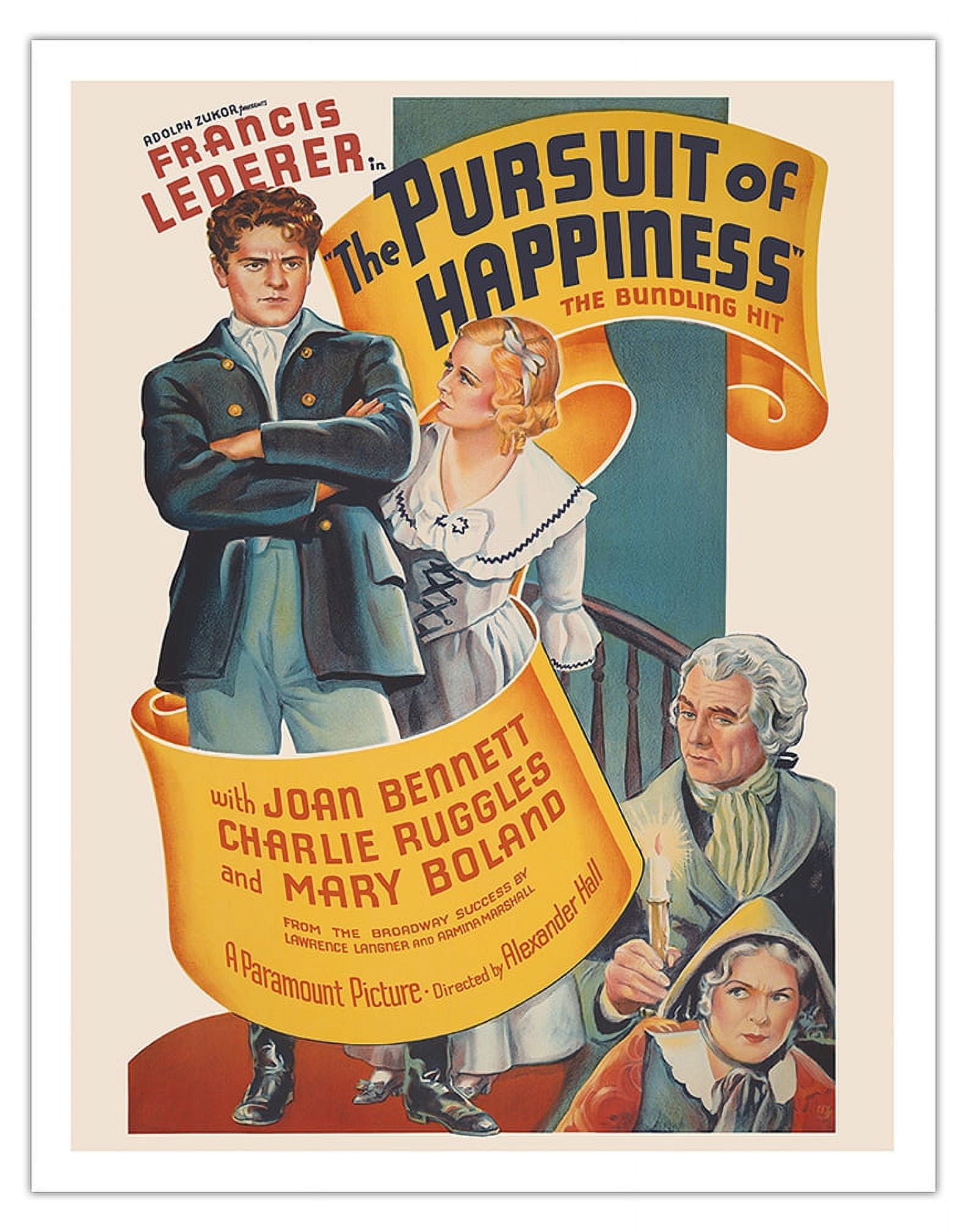 The Pursuit of Happiness - Starring Francis Lederer and Joan Bennett - Vintage Film Movie Poster ...