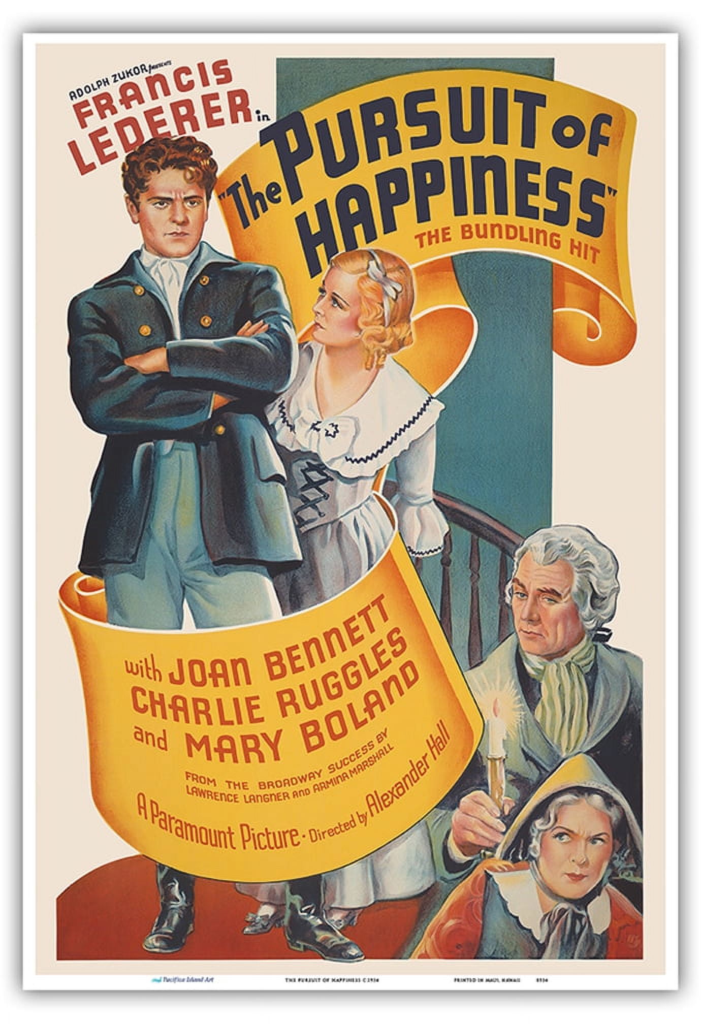 The Pursuit of Happiness - Starring Francis Lederer and Joan Bennett - Vintage Film Movie Poster ...