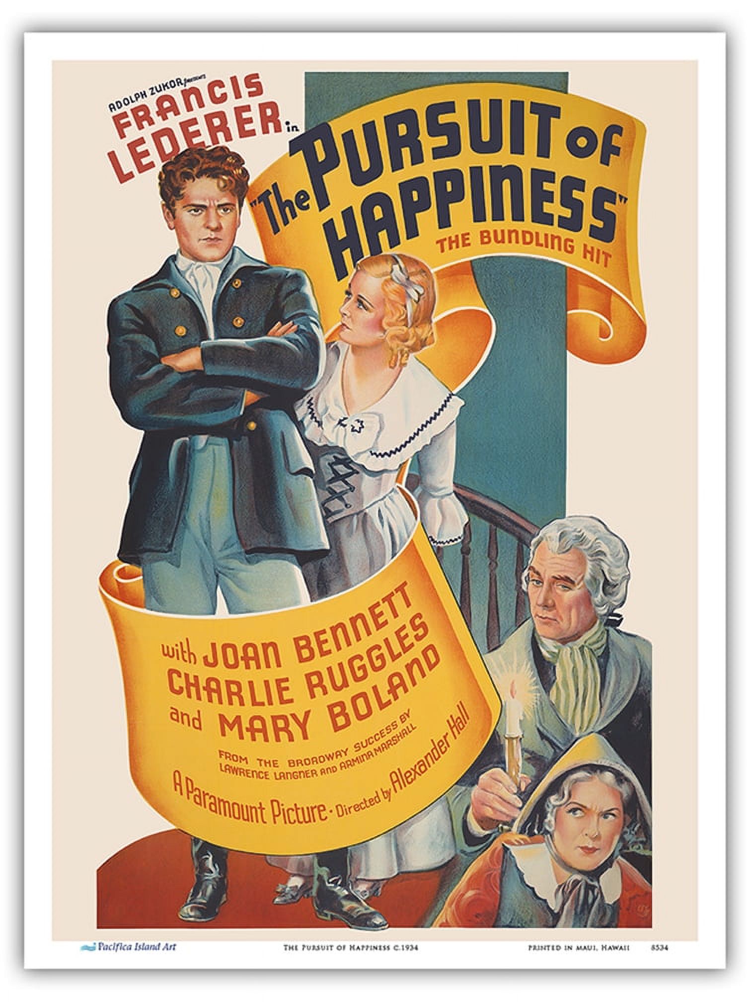 The Pursuit of Happiness - Starring Francis Lederer and Joan Bennett - Vintage Film Movie Poster ...