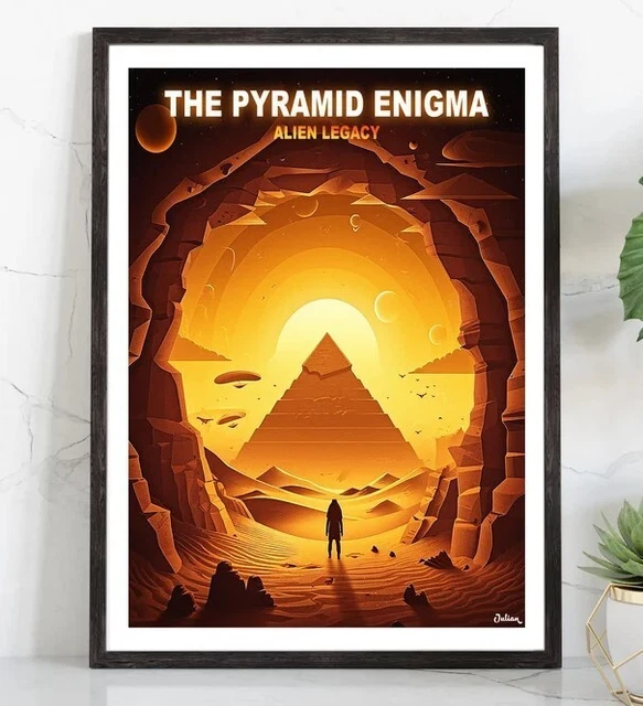 The Pyramid Enigma, Alien Legacy, Modern Wall Art NO FRAMED POSTER Home Decor, Vintage Art Print ...