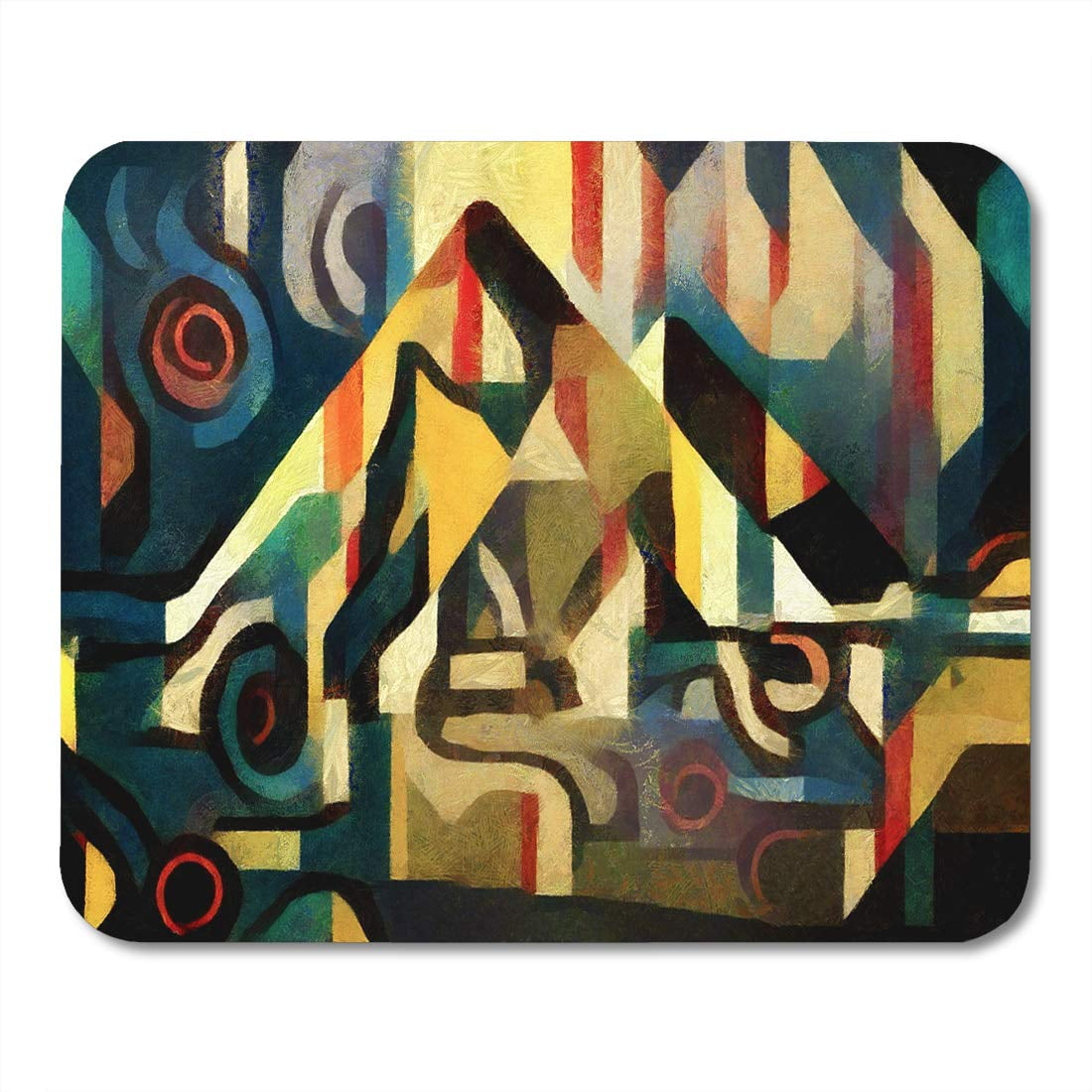 The Pyramid of Cheops and Sphinx in Egypt Bright Vivid Abstraction ...