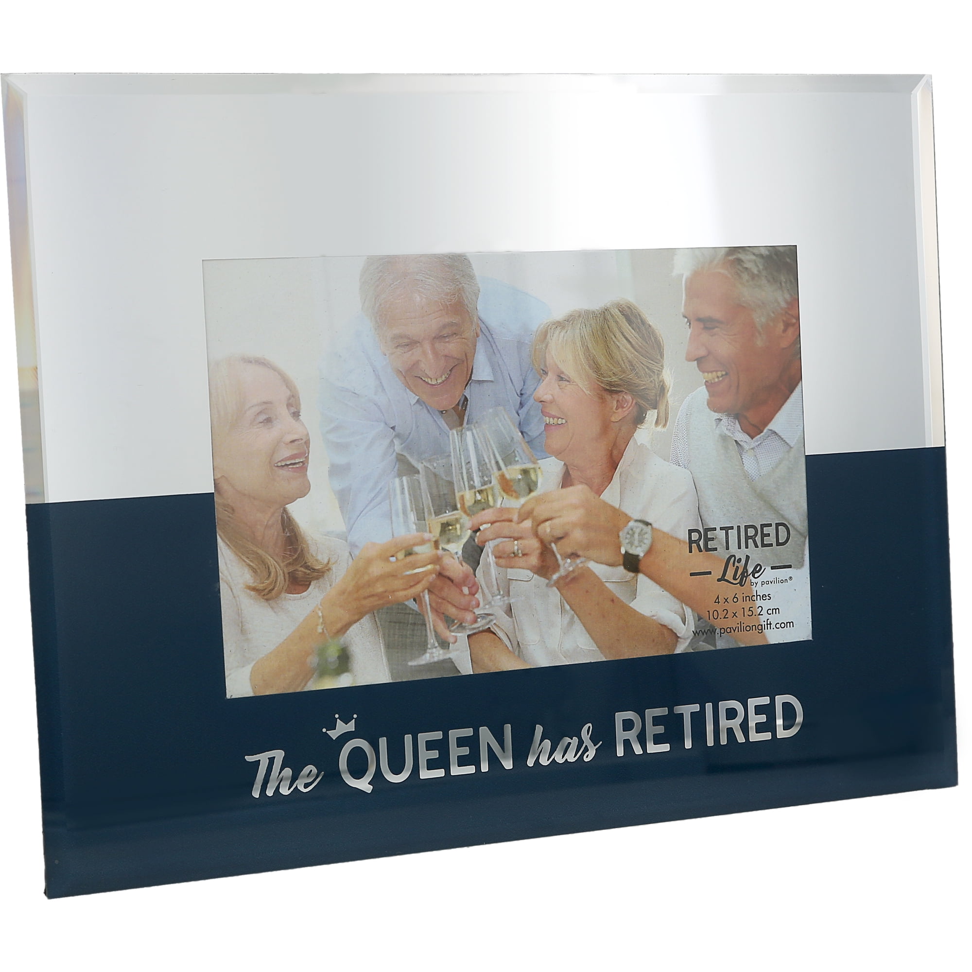 The Queen - 9" x 7" Mirrored Glass Frame (Holds 6" x 4") - Walmart.com
