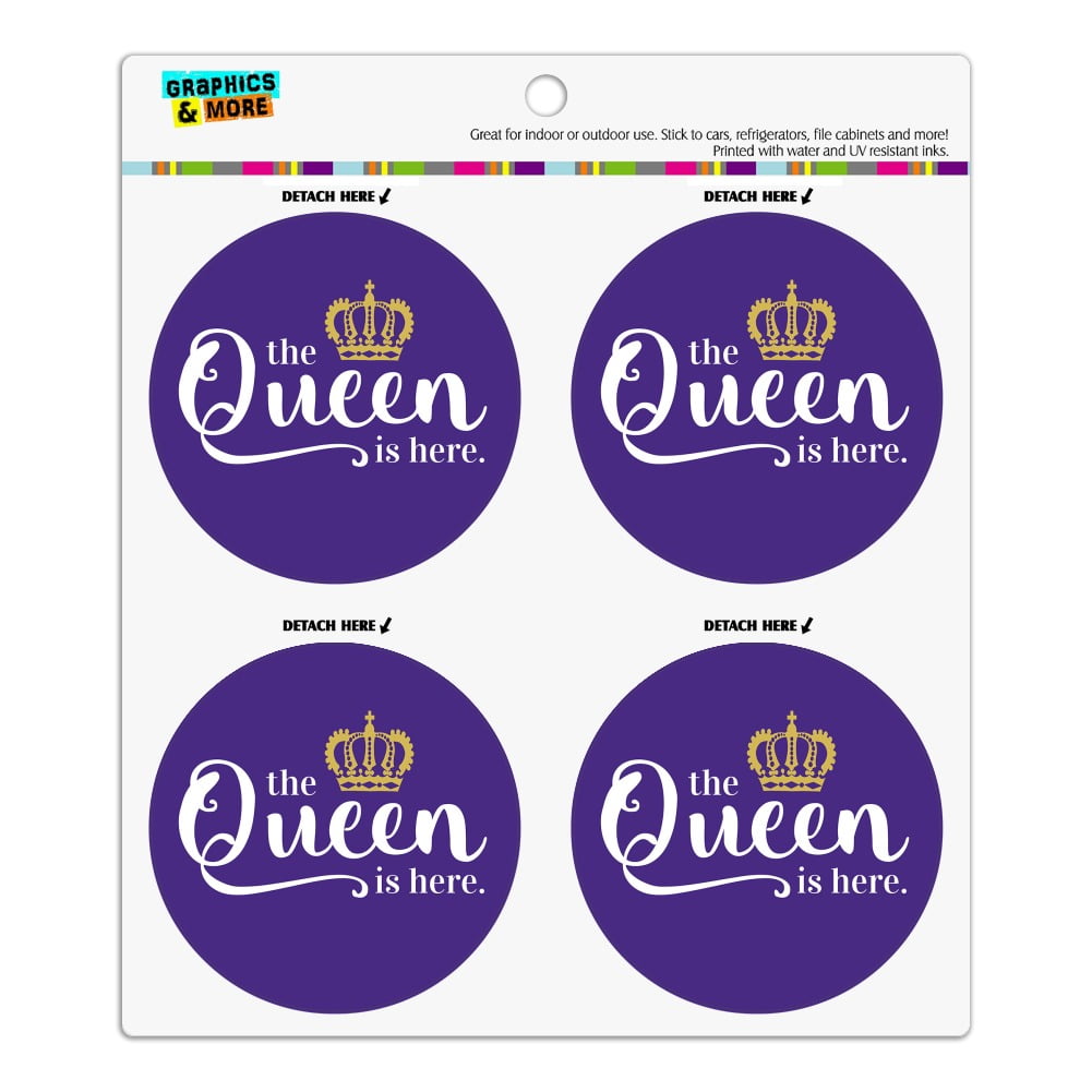 The Queen is Here Crown Royalty Refrigerator Fridge Locker Vinyl Circle ...