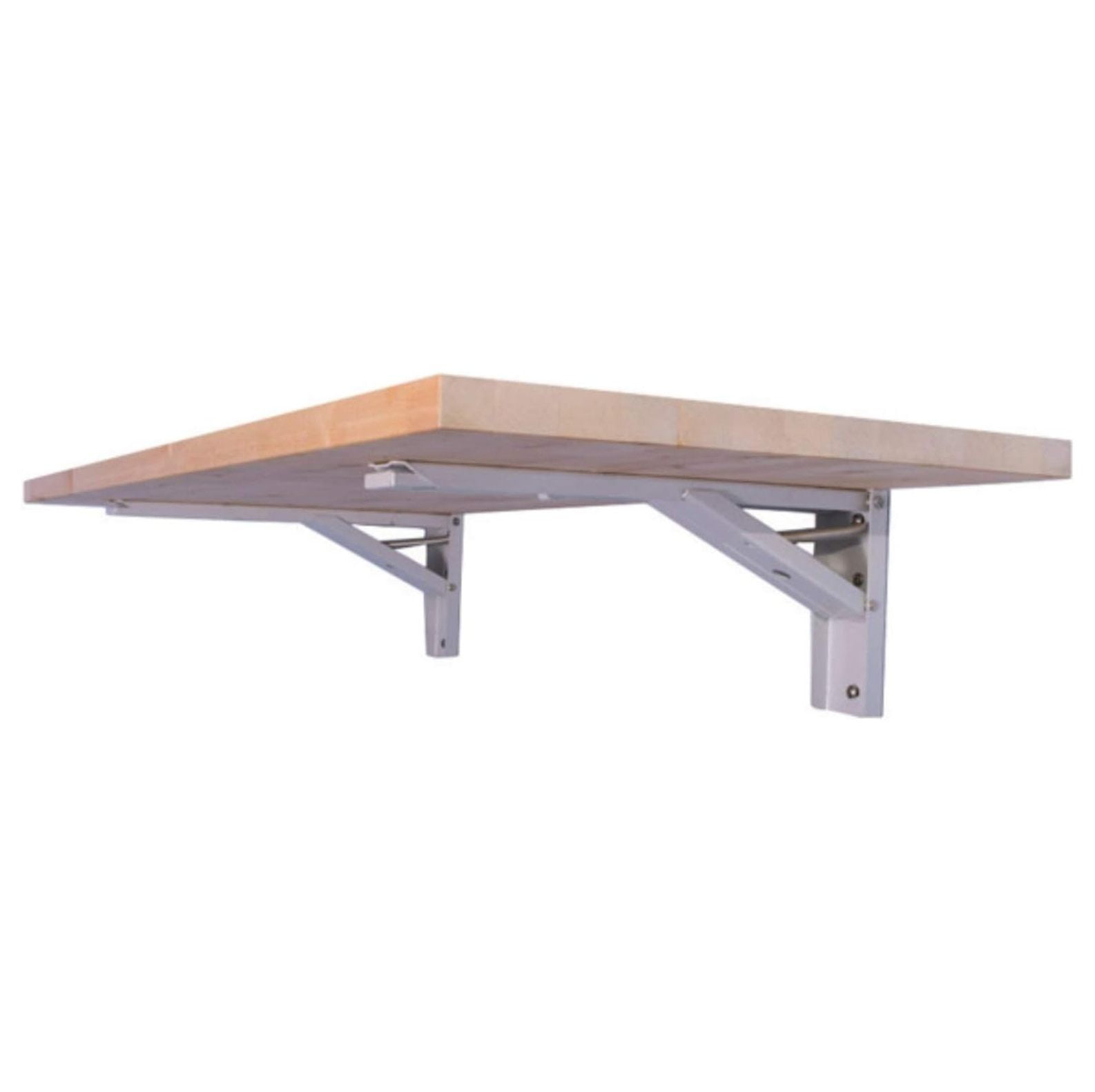 The Quick Bench by , Wall-Mounted Folding Workbench with Butcher Block ...