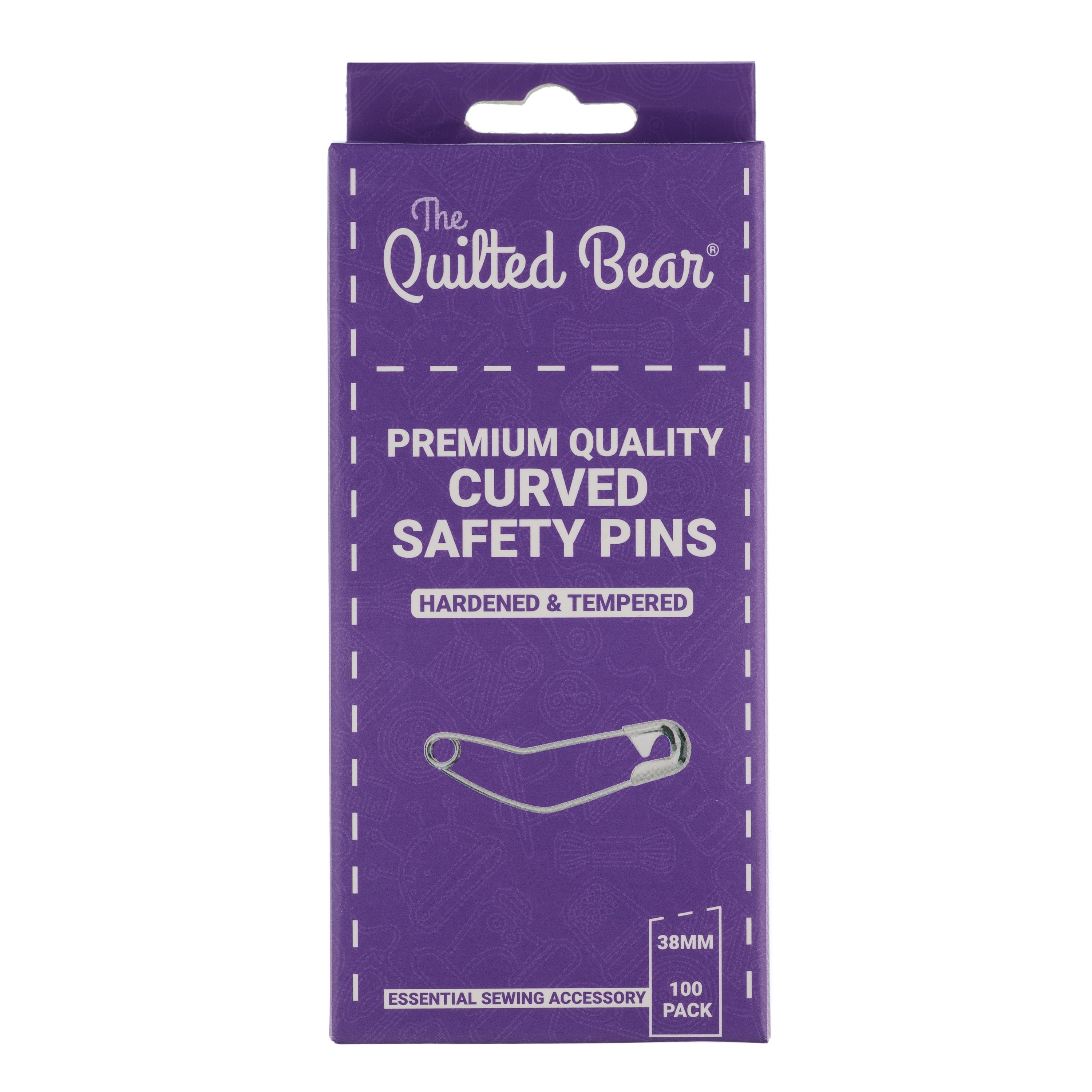 The Quilted Bear Curved Safety Pins - Pack Of 100 38mm Premium Curved ...