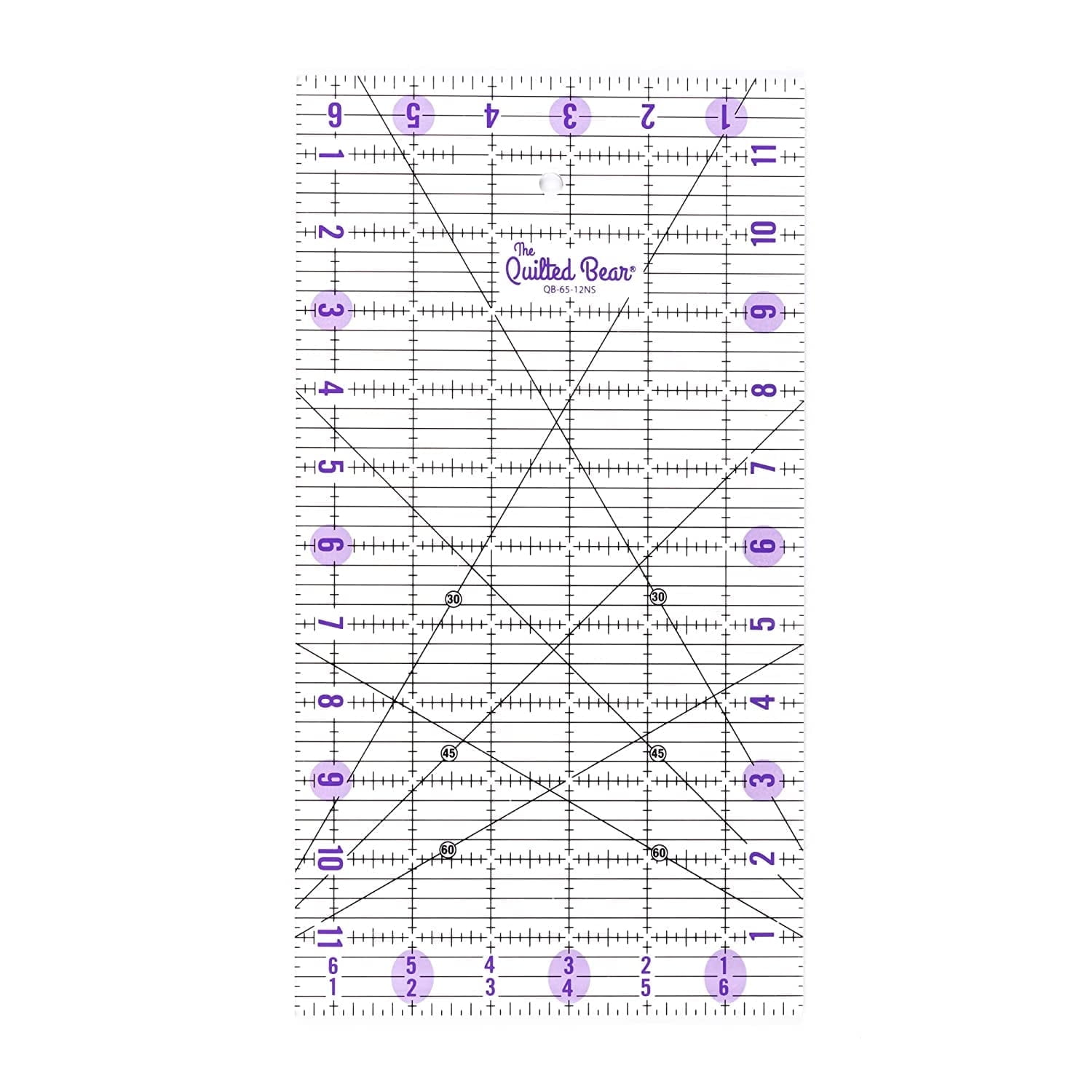 The Quilted Bear Non-Slip Acrylic Quilting Rulers - 6.5" x 12 ...