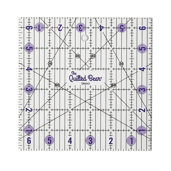 The Quilted Bear Non-Slip Acrylic Quilting Rulers - 6.5" x 6.5 ...