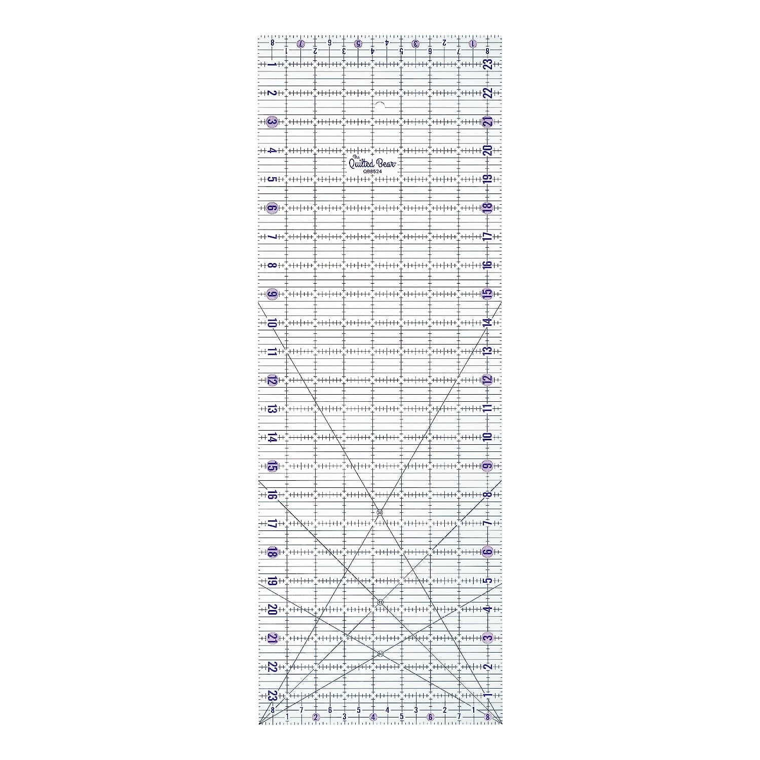 The Quilted Bear Non-Slip Acrylic Quilting Rulers - 8.5" x 24 ...