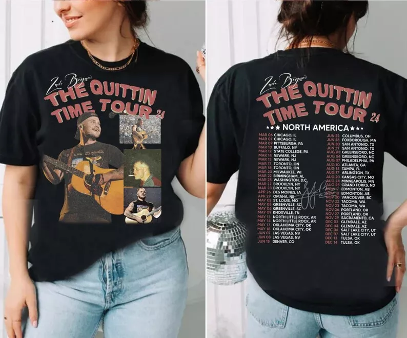 The Quittin Time Tour 2024 Zach Bryan T-shirts - Walmart.com