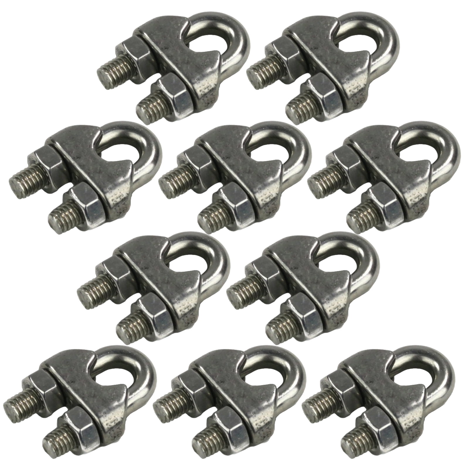 The ROP Shop (10-Pack) 1/4 Inch M6 Wire Rope Clip Cable Fastener Clamps ...