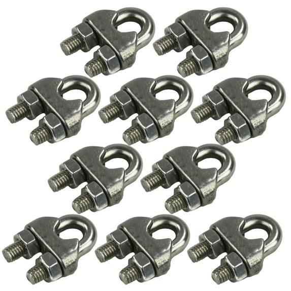 The ROP Shop (10-Pack) 1/4 Inch M6 Wire Rope Clip Cable Fastener Clamps ...