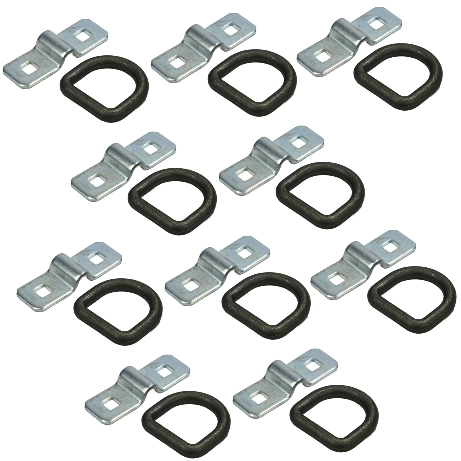 The ROP Shop 10-Pack 3/8" Steel D Rings & Brackets Tie Down Rope Chain ...