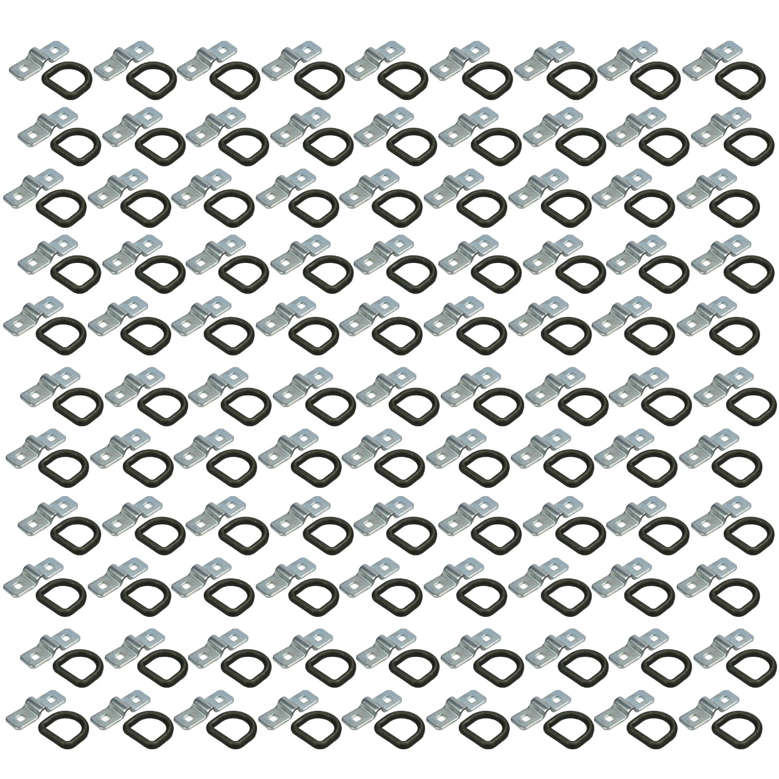 The ROP Shop | 100-Pack 3/8" Steel D Rings & Brackets Tie Down Rope for ...