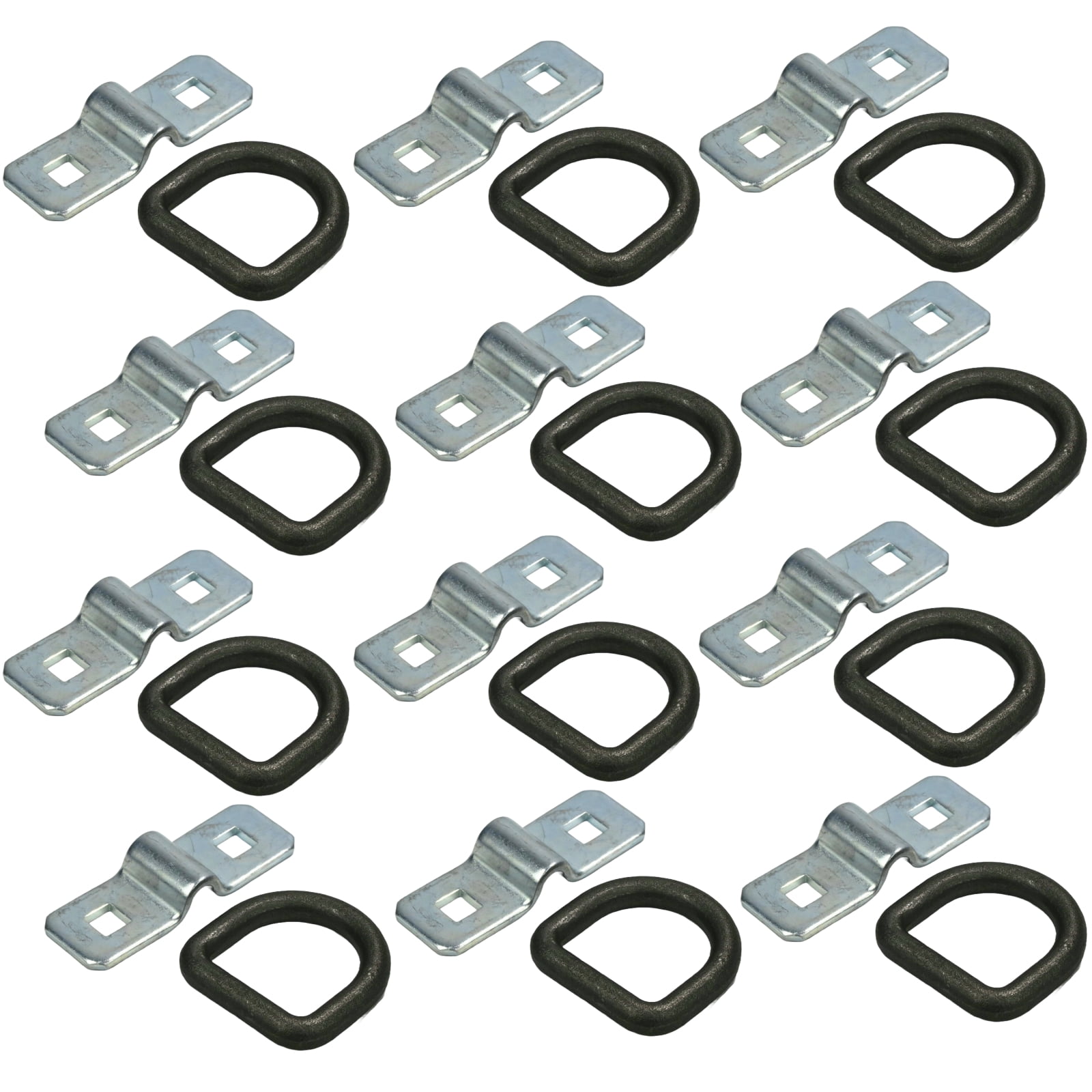 The ROP Shop 12-Pack 3/8" Steel D Rings & Clips Tie Down Trailer Truck ...